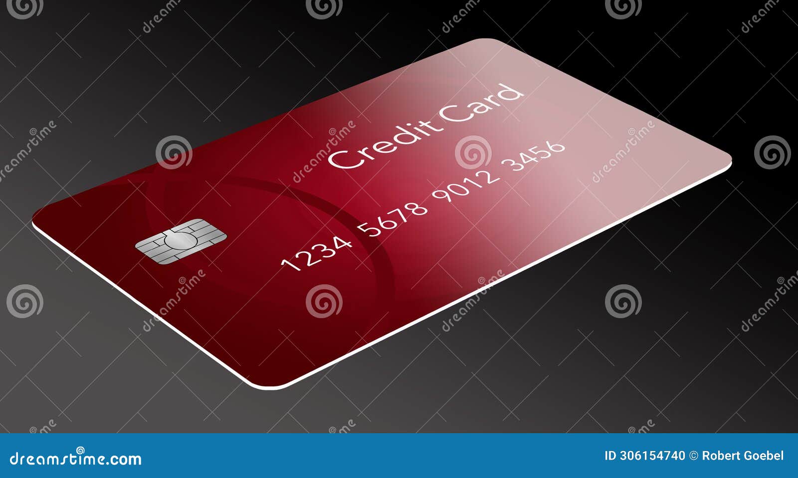 A Red Credit Card is Seen in Dramatic Light Stock Illustration ...