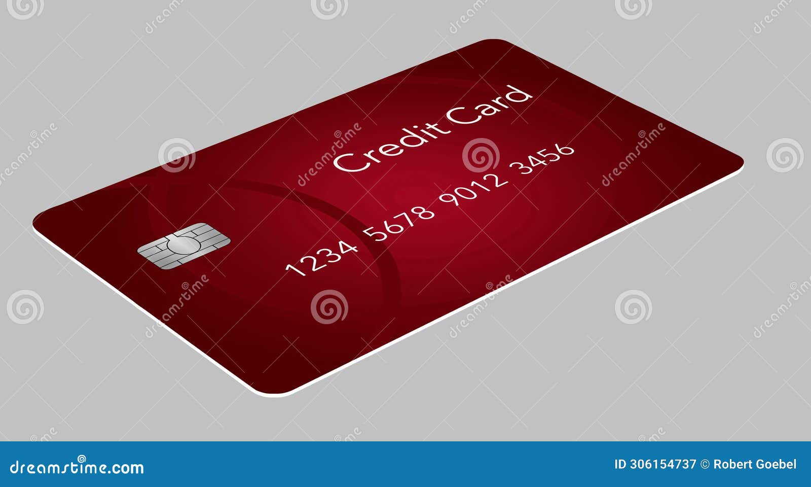 A Red Credit Card is Seen in Dramatic Light Stock Illustration ...