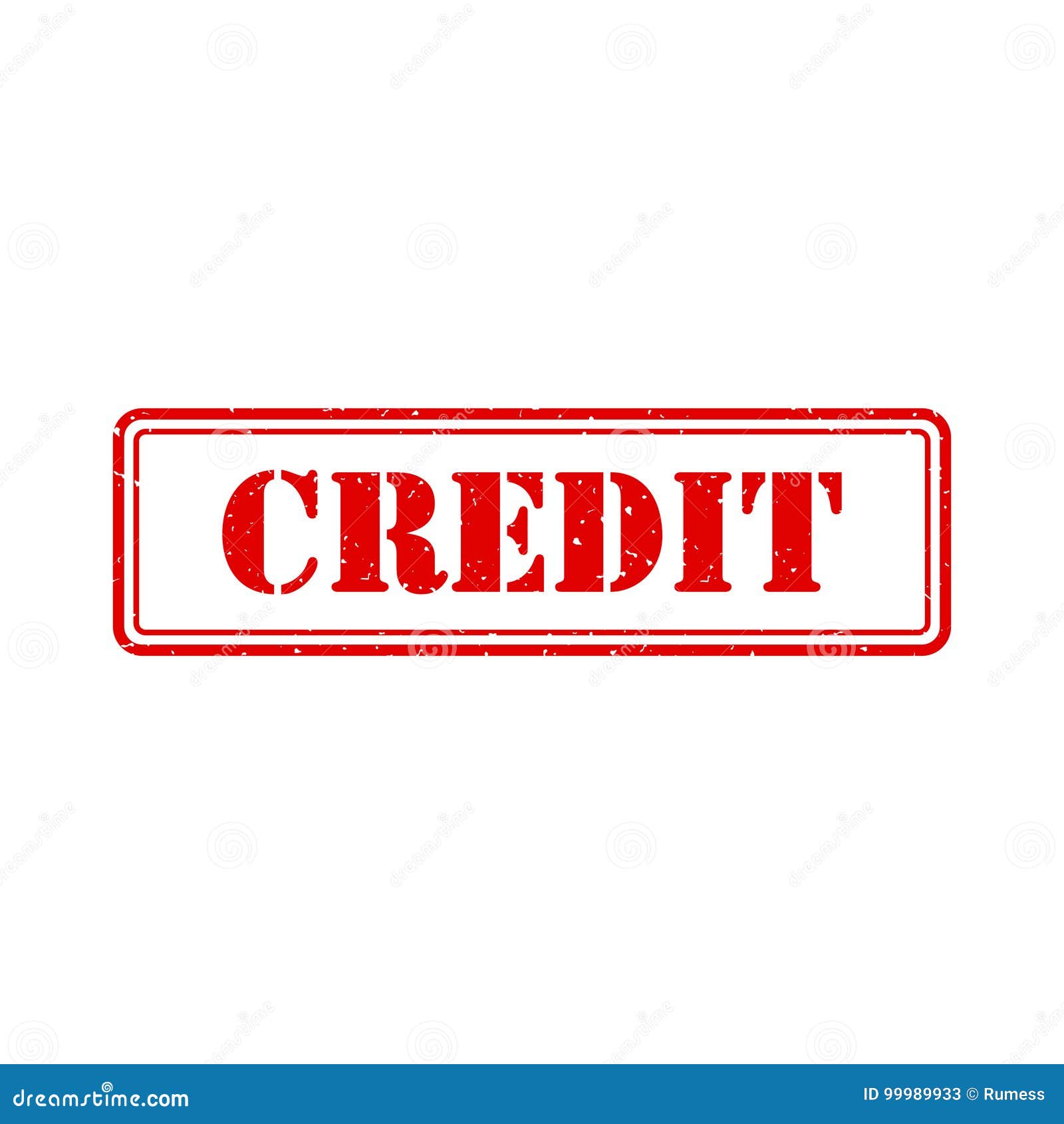 Red credit stamp stock vector. Illustration of mortgage - 99989933