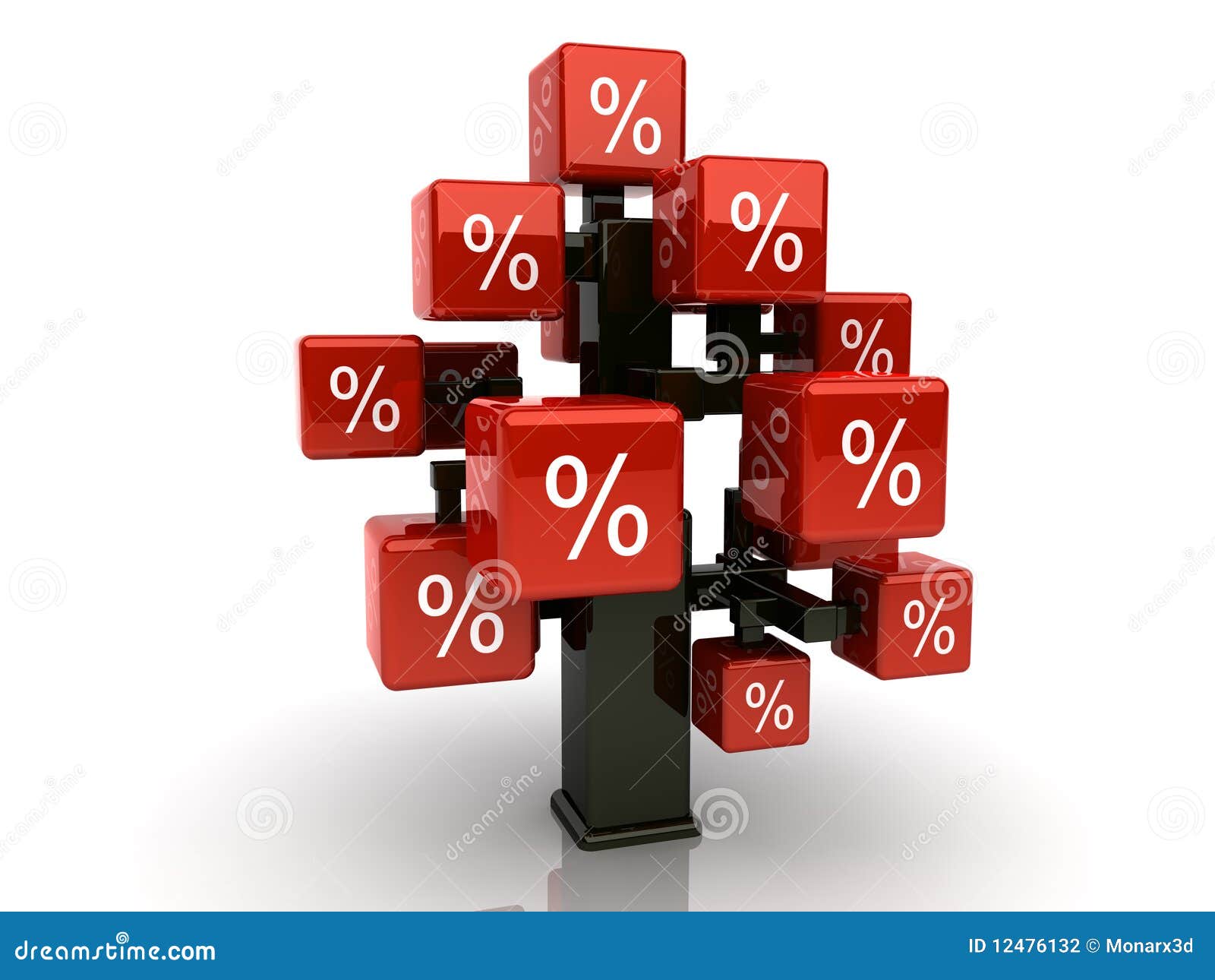 Red credit tree stock illustration. Illustration of cube - 12476132