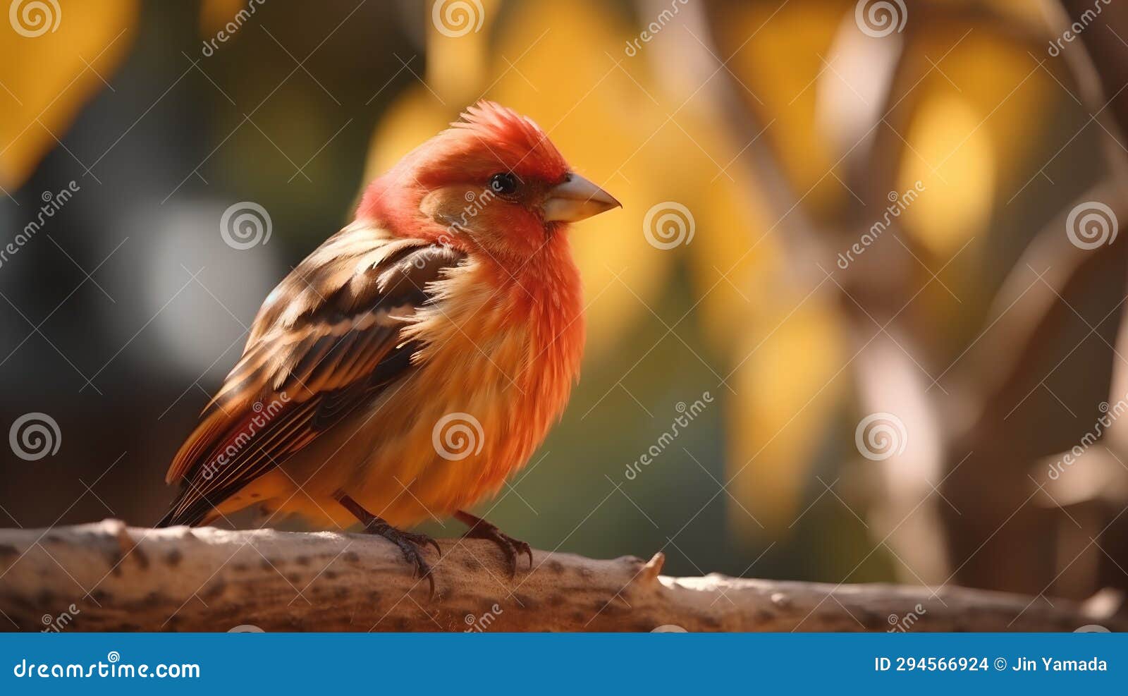 Red-crested Canary in the Wild, South Africa Stock Illustration ...
