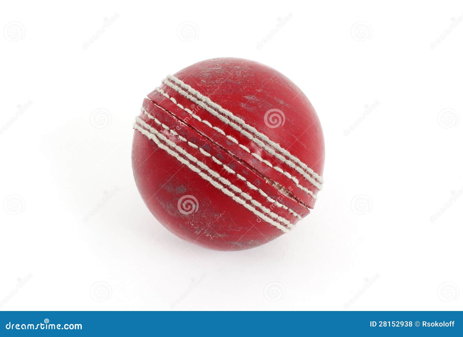 Red Cricket Ball stock photo. Image of stitch, cricket - 28152938