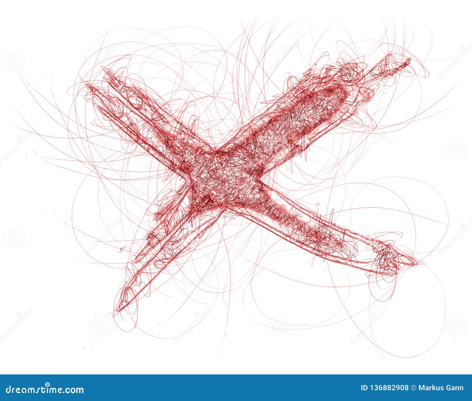 Red Cross Ballpoint Pen Doodle Stock Illustration - Illustration of ...