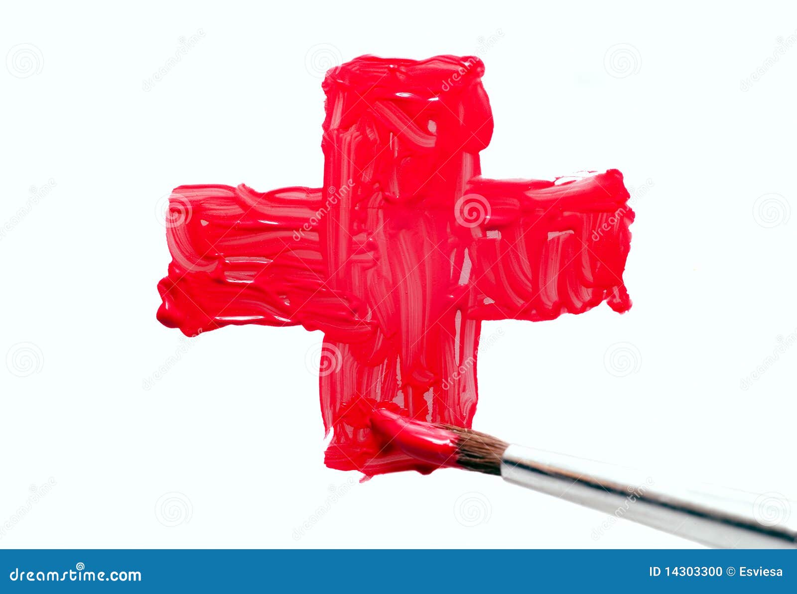 Red cross with brush editorial image. Image of brush - 14303300