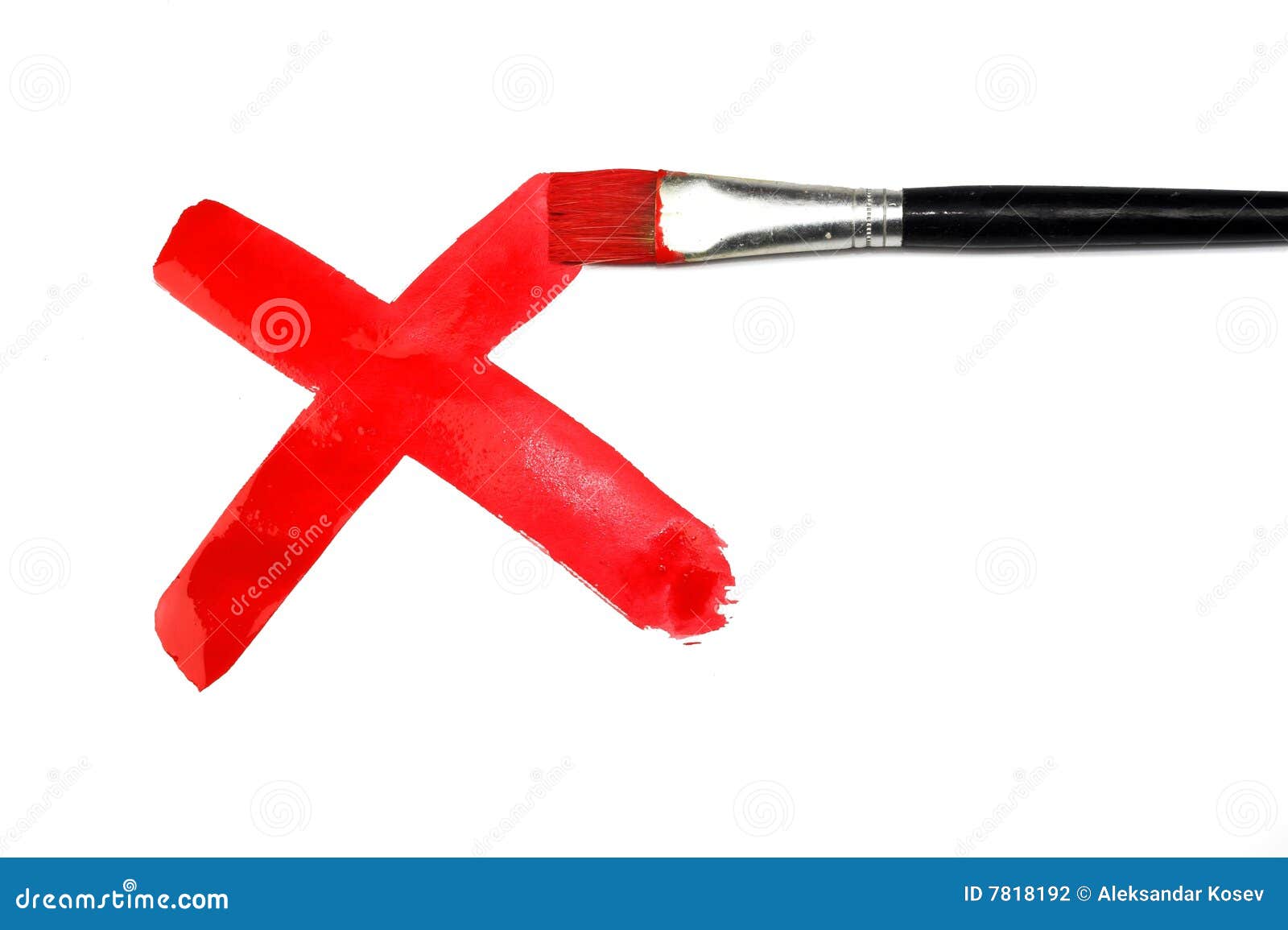 Red cross and brush editorial photography. Image of closeup - 7818192