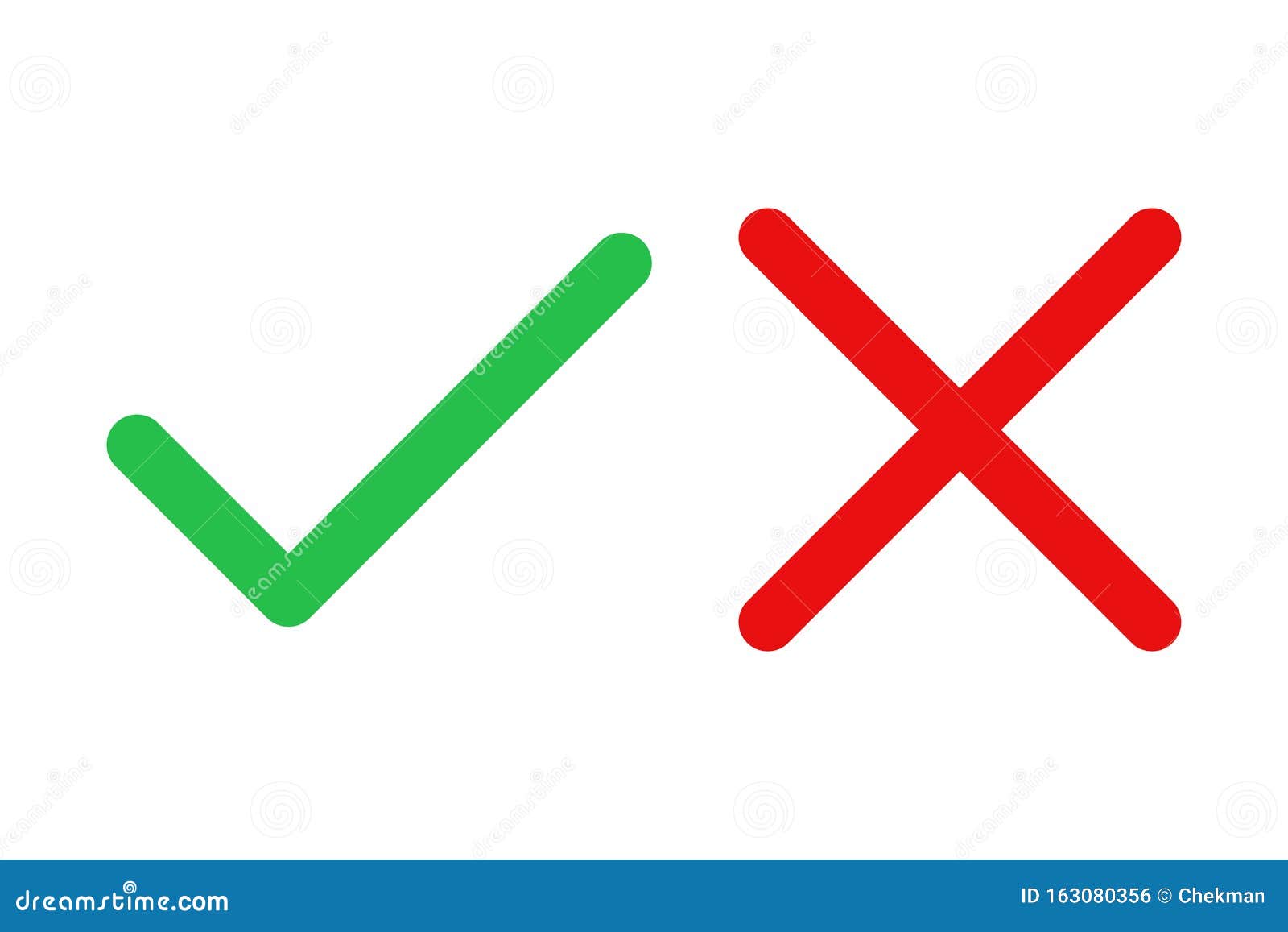 Red Cross and Check Mark - Vector Stock Illustration - Illustration of ...