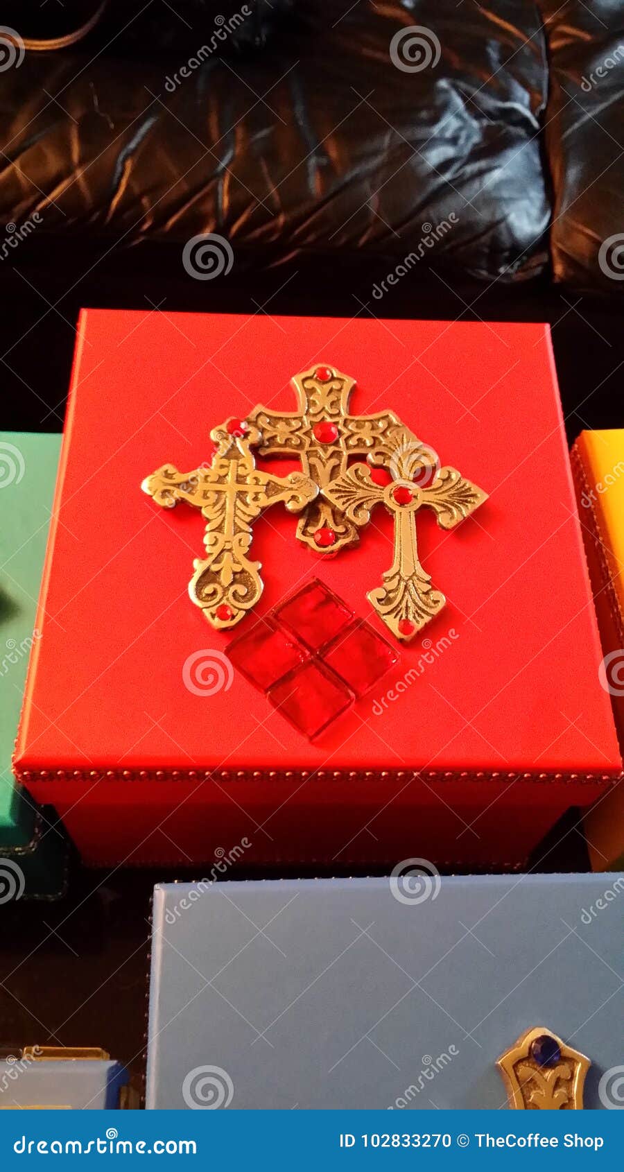 Red Cross Decorative Box stock photo. Image of three - 102833270