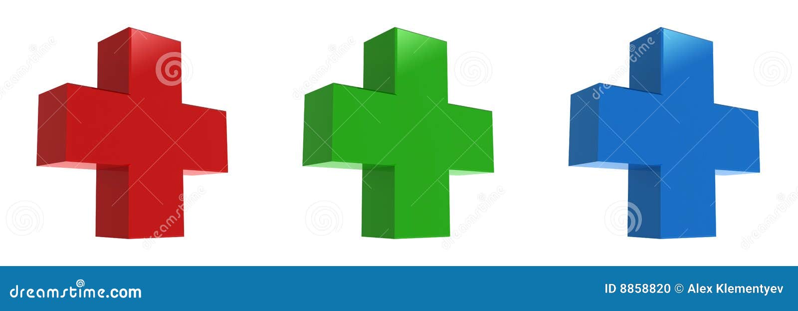 Red Cross, Green Cross, Blue Cross Stock Illustration - Illustration of ...