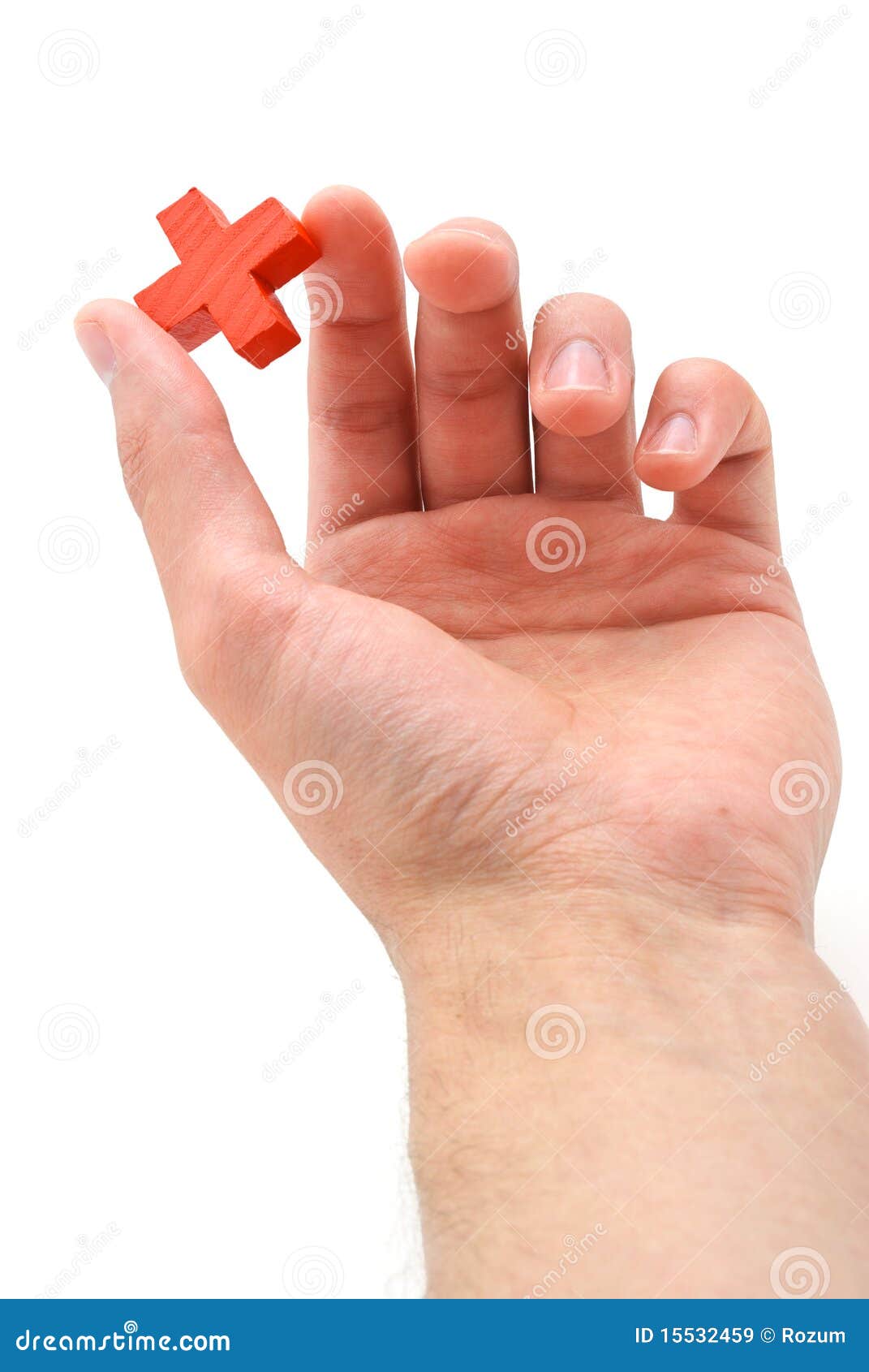 Red cross in hand editorial stock image. Image of hand - 15532459