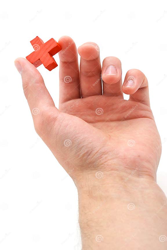 Red cross in hand editorial stock image. Image of hand - 15532459