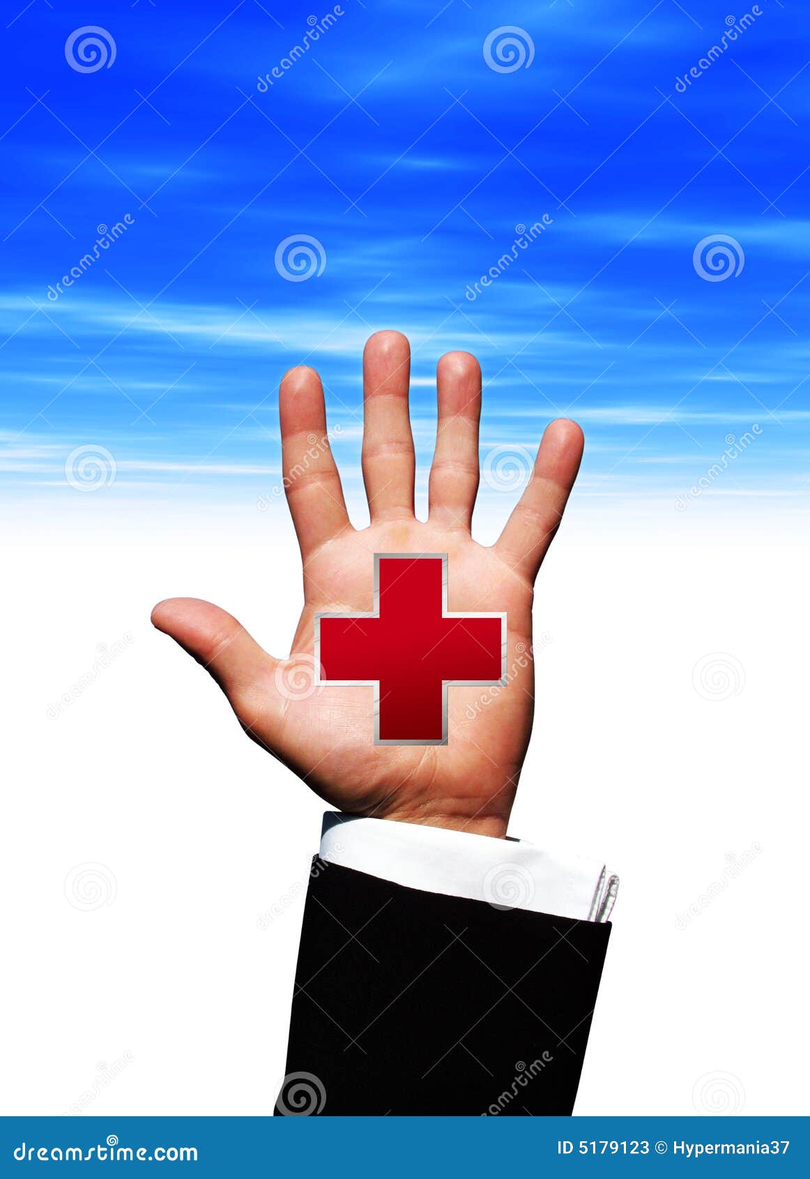 Red cross hand editorial stock photo. Illustration of corporate - 5179123