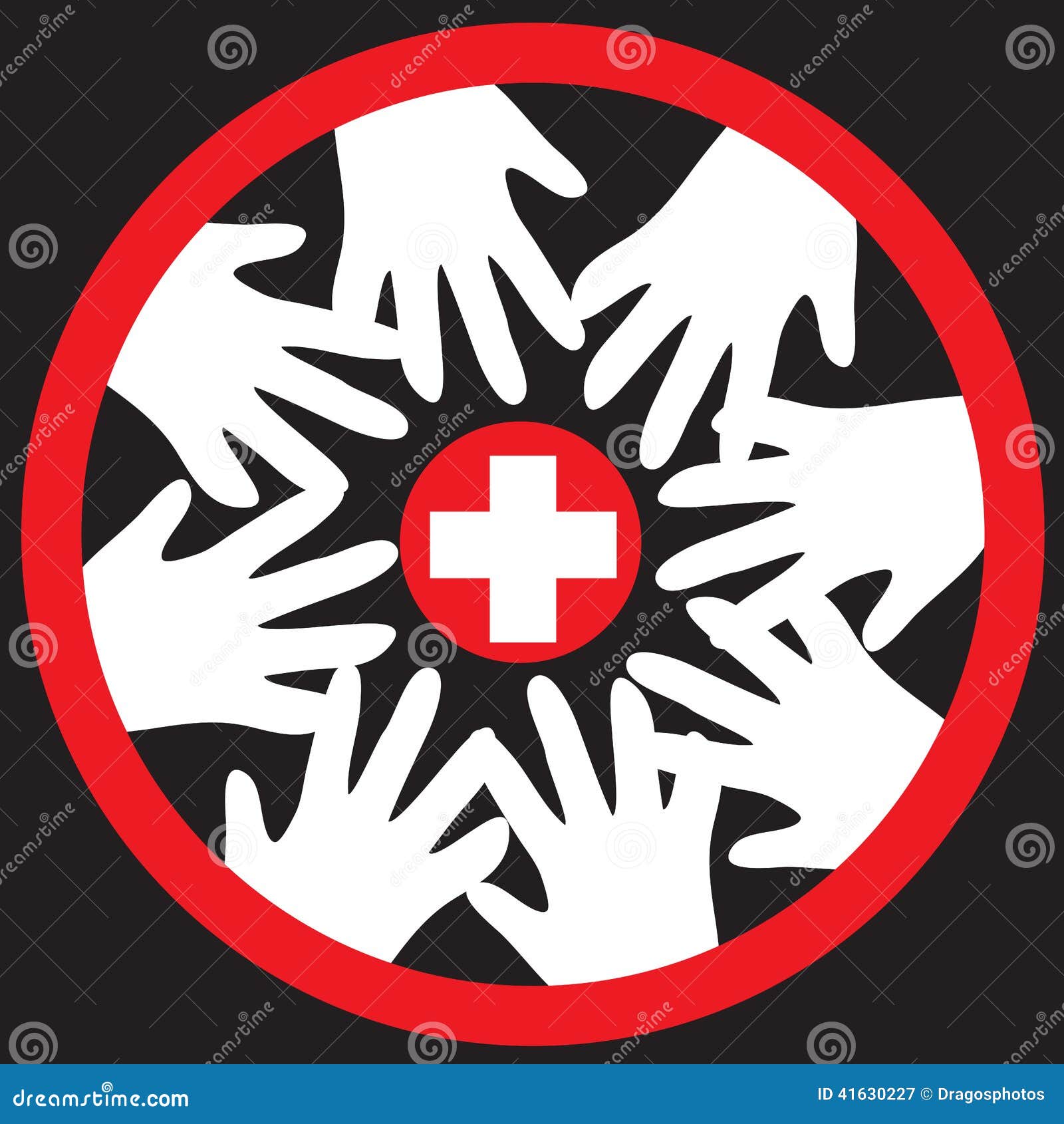 Red cross helping concept stock illustration. Illustration of concept ...