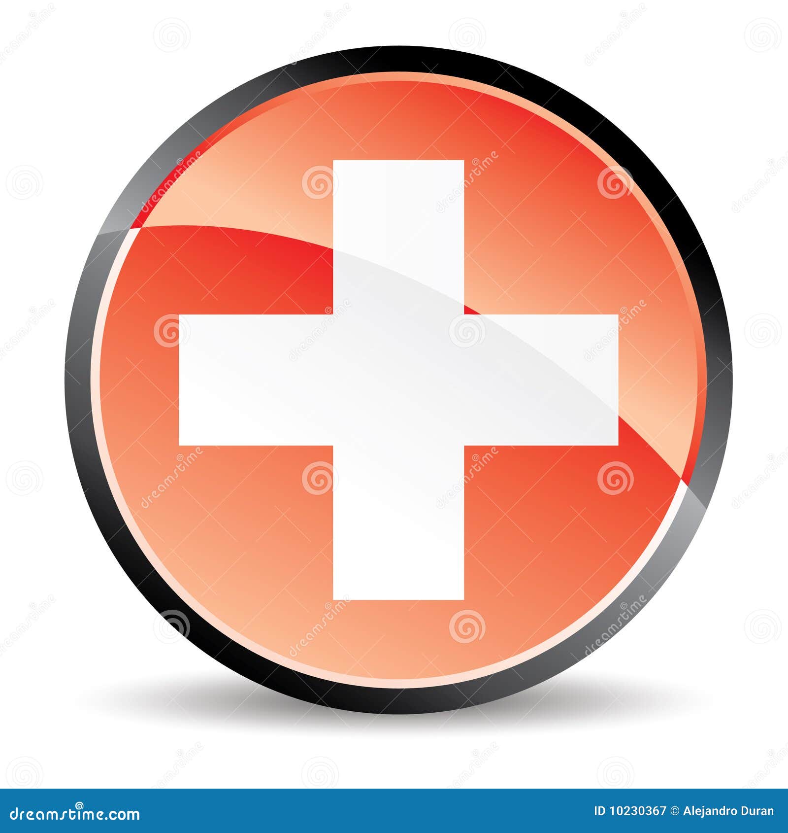 Red cross icon stock vector. Illustration of help, pain - 10230367