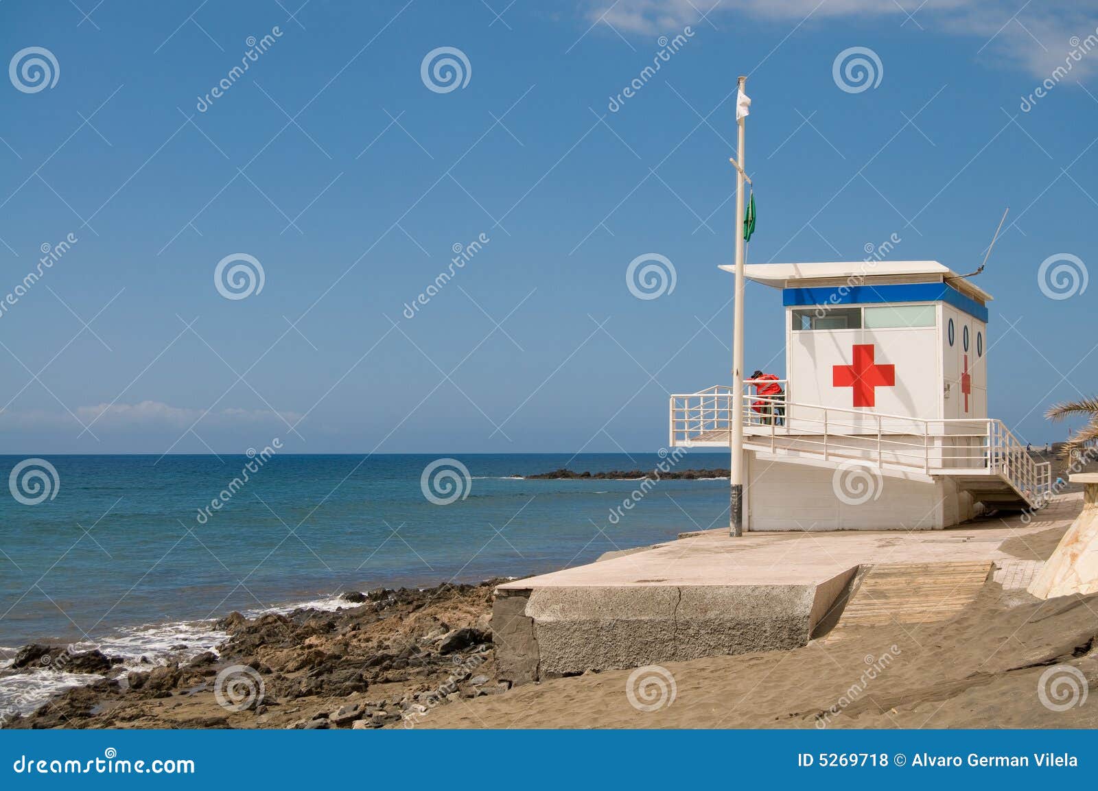 Red Cross Lifeguard Station Editorial Stock Photo - Image of swimming ...