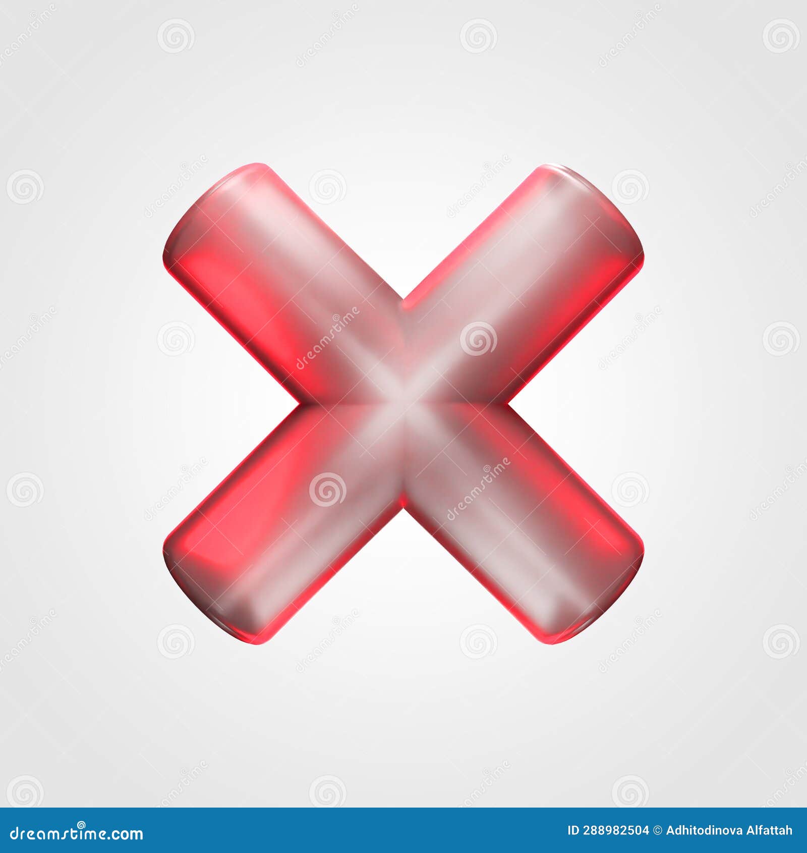 Red Cross Mark X Shape 3D Illustration Stock Illustration ...