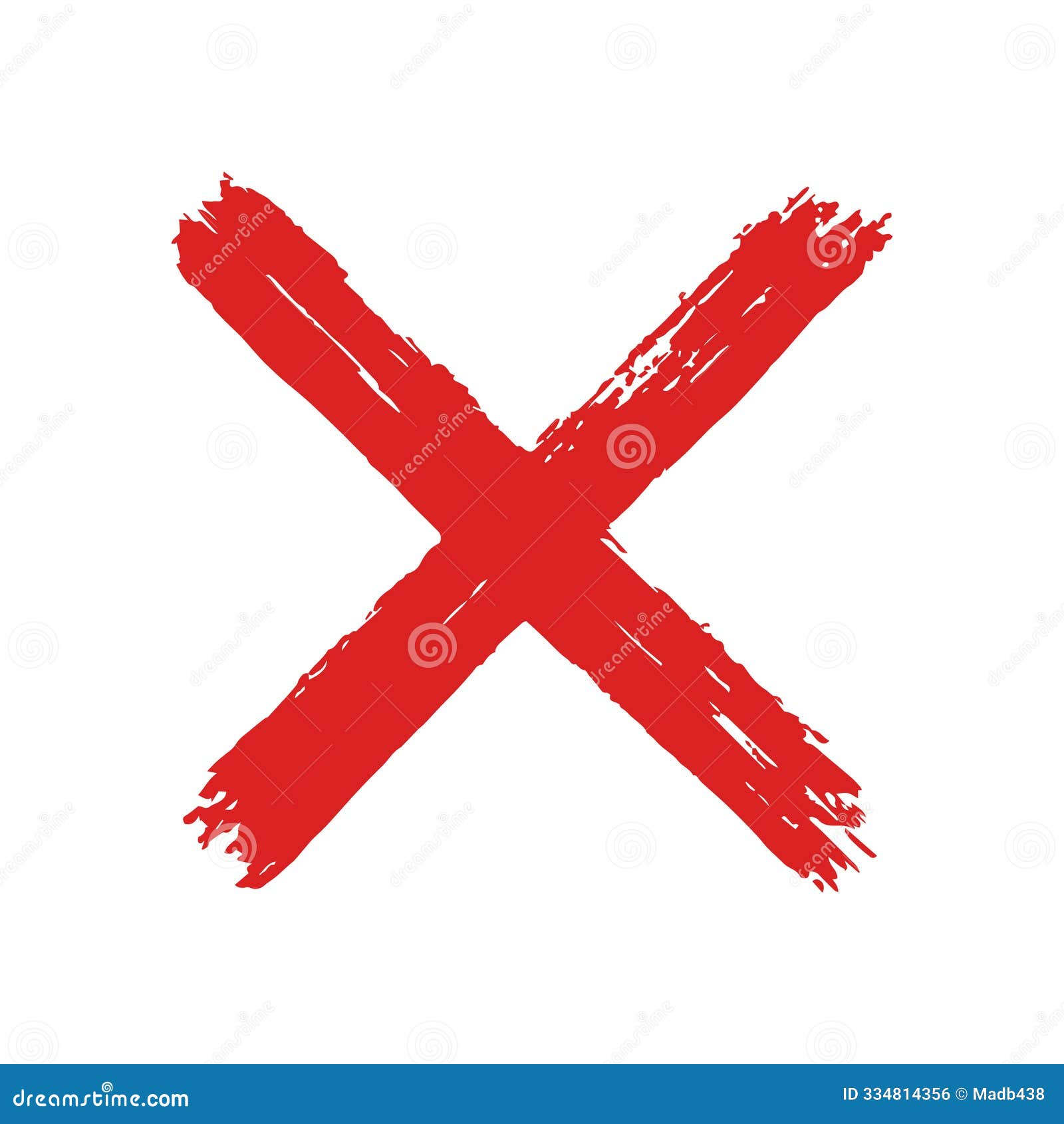 Red Cross Mark Sign with Brush Texture. Stock Illustration ...