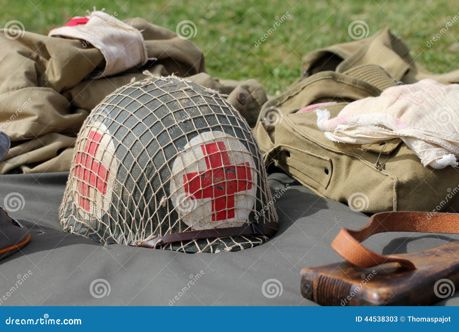 Red cross military helmet editorial stock photo. Image of bearer - 44538303