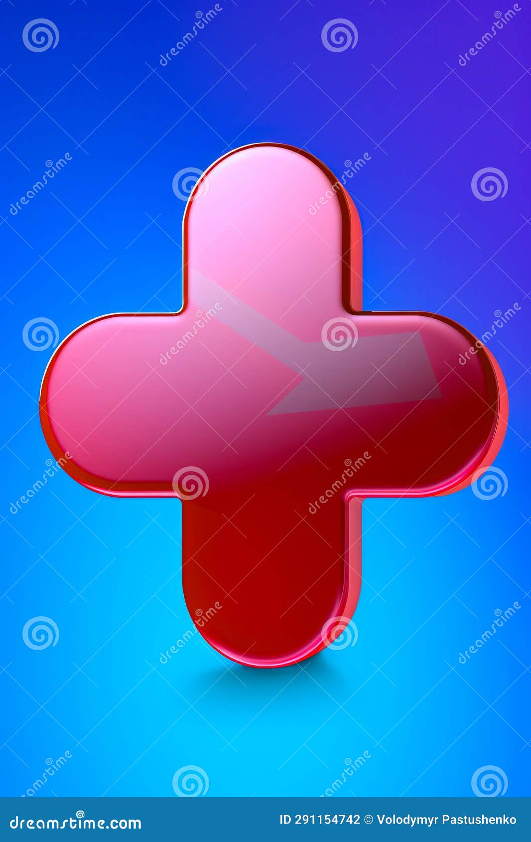 Red Cross Sign With Blue Background Behind It And Red Arrow Pointing To The Right Generative Ai