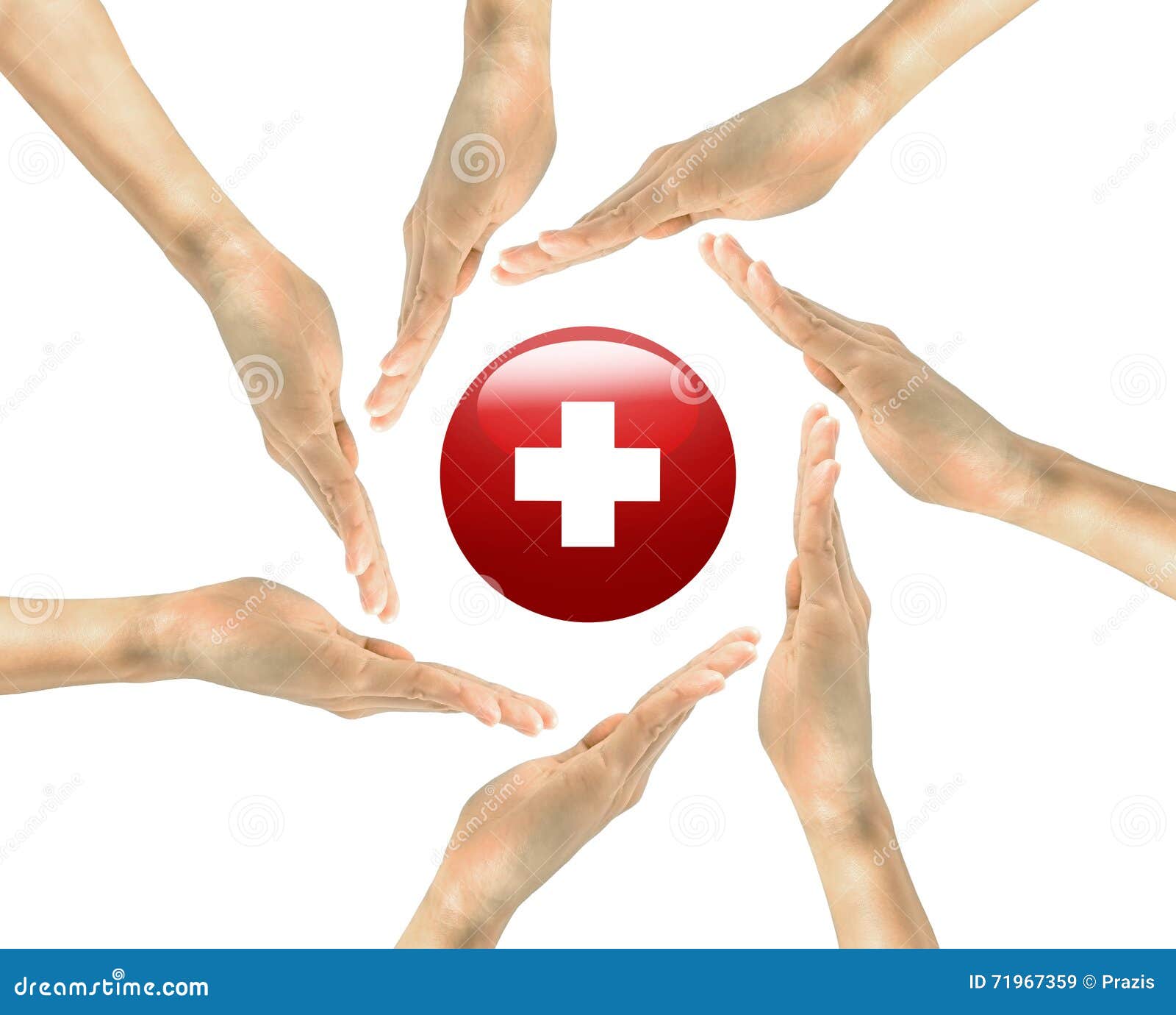 Red Cross Symbol in Human Hands Stock Image - Image of sign, healthcare ...