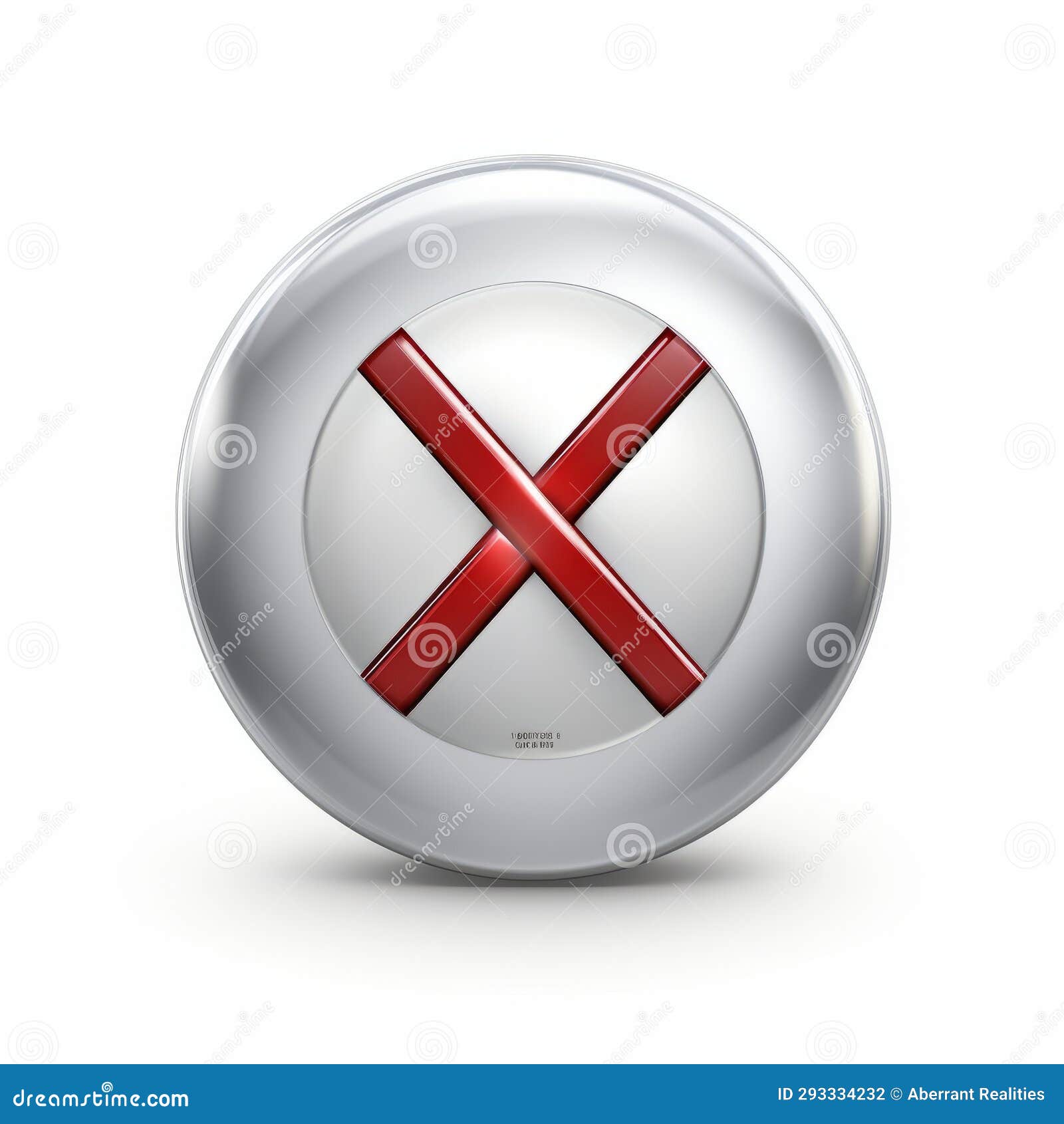 A Red Cross Symbol on a Shiny Metal Button Stock Illustration ...