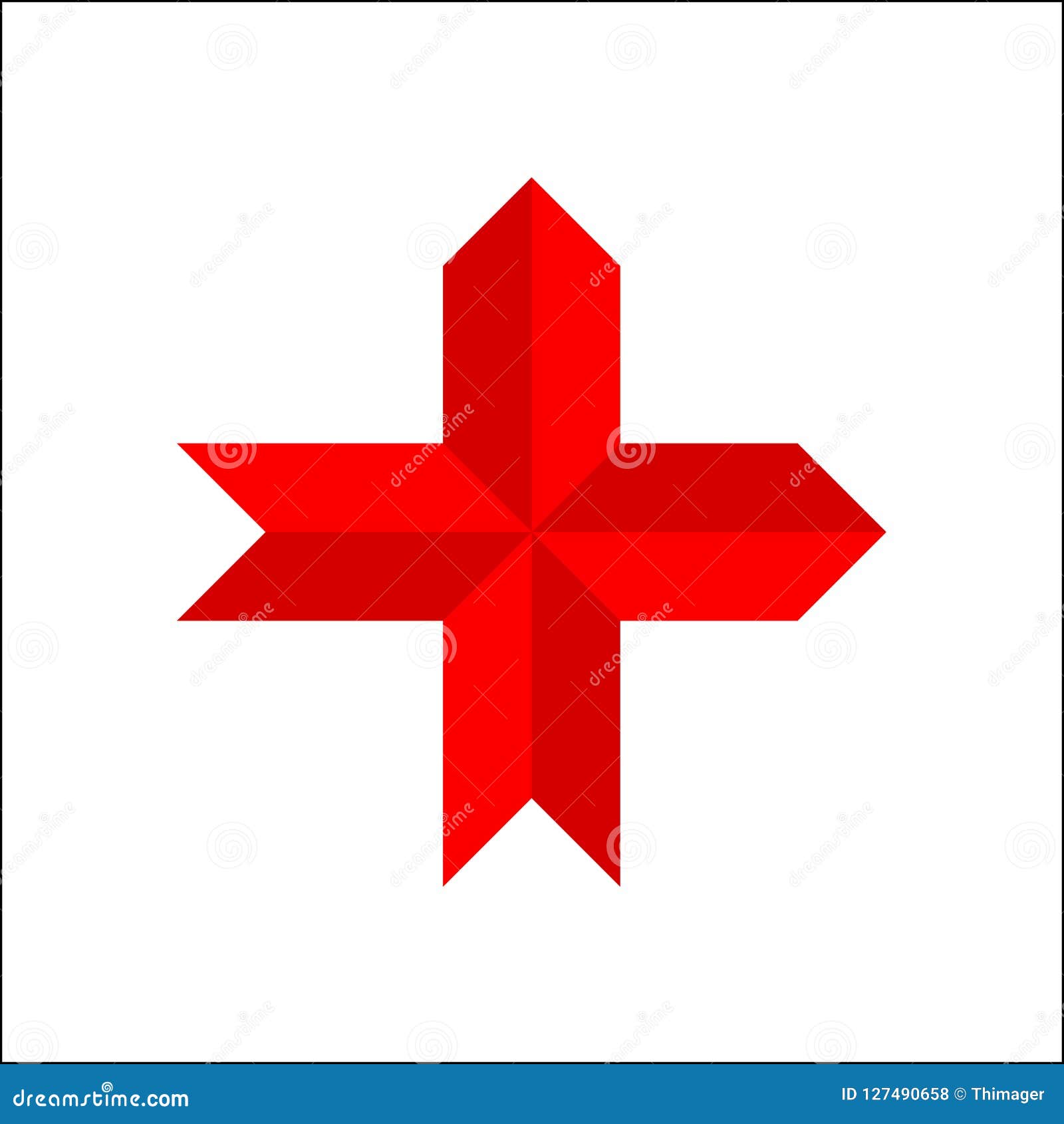 Red Cross Symbol on White Background. Stock Illustration - Illustration ...