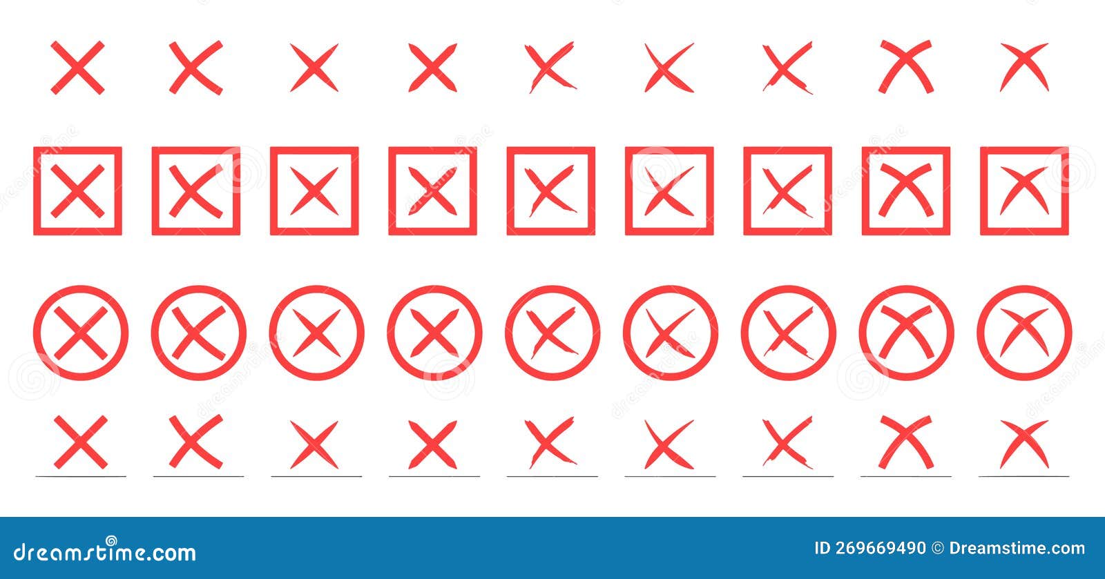 Red Cross Vector Icon. No Wrong Symbol Stock Vector - Illustration of ...