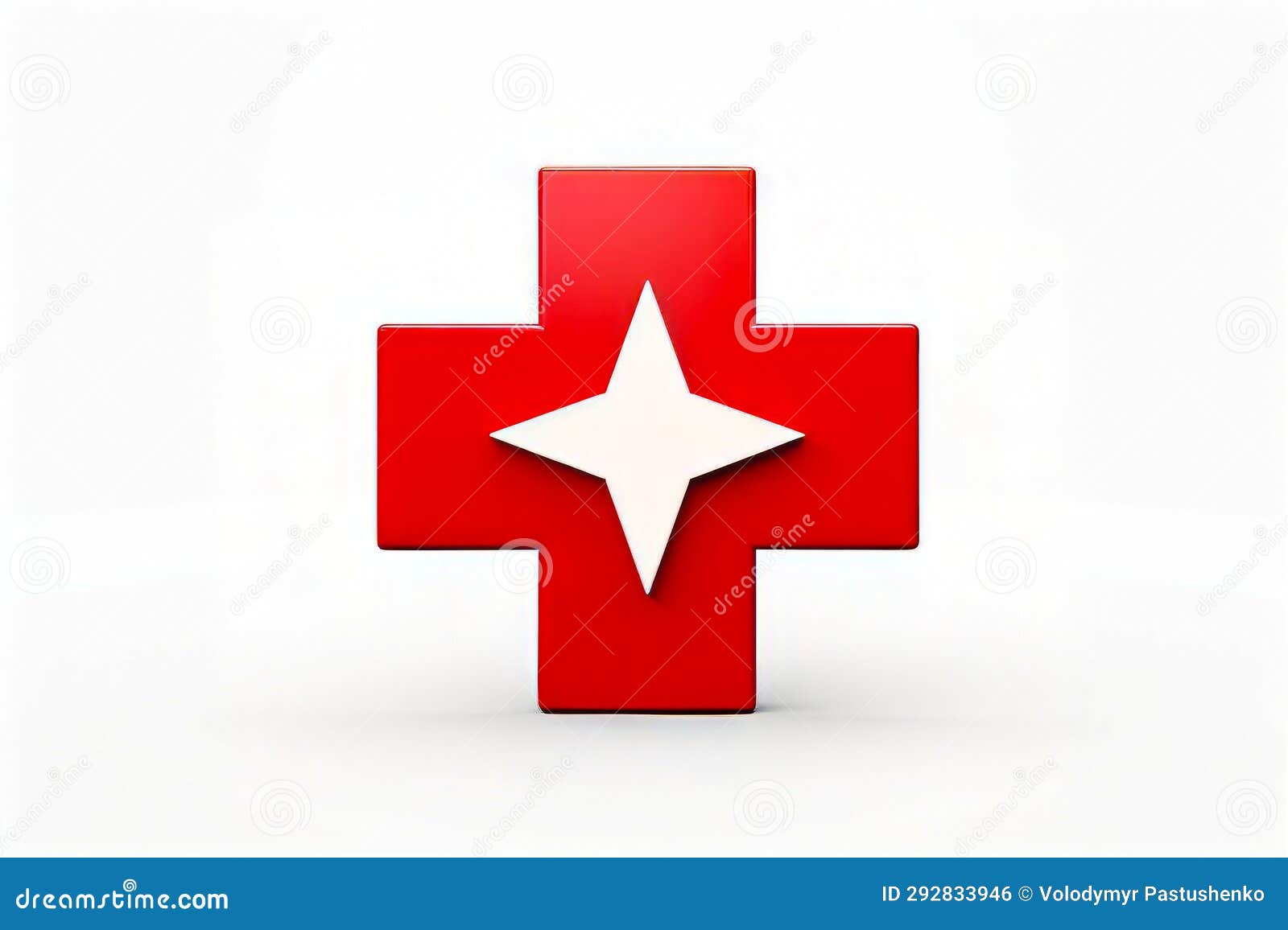 Red Cross with White Star on it S Center. Generative AI Stock ...