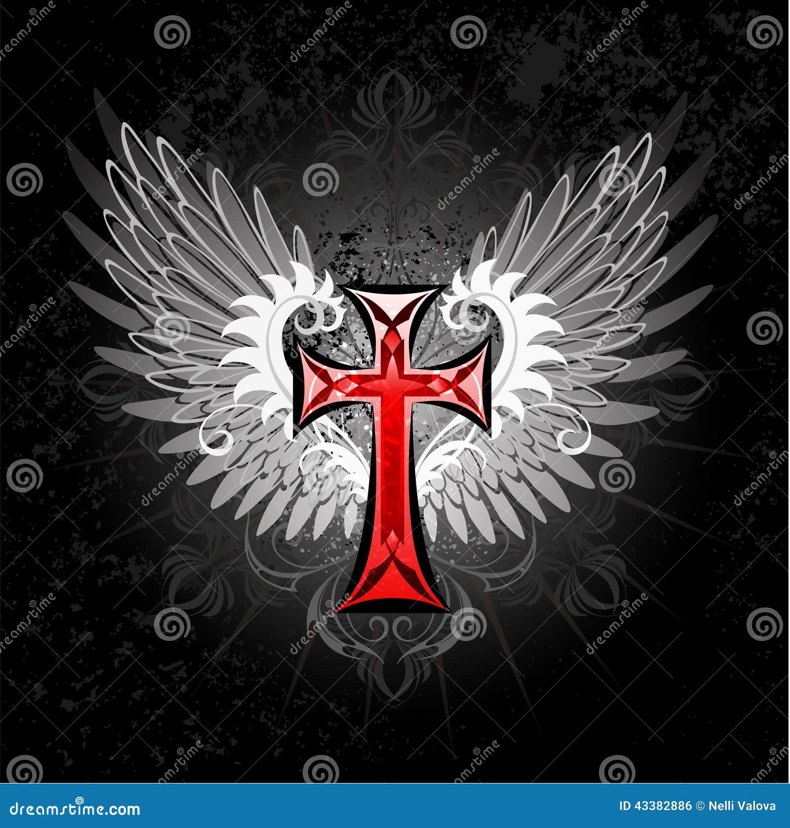 Cross With Angel Wings Clip Art