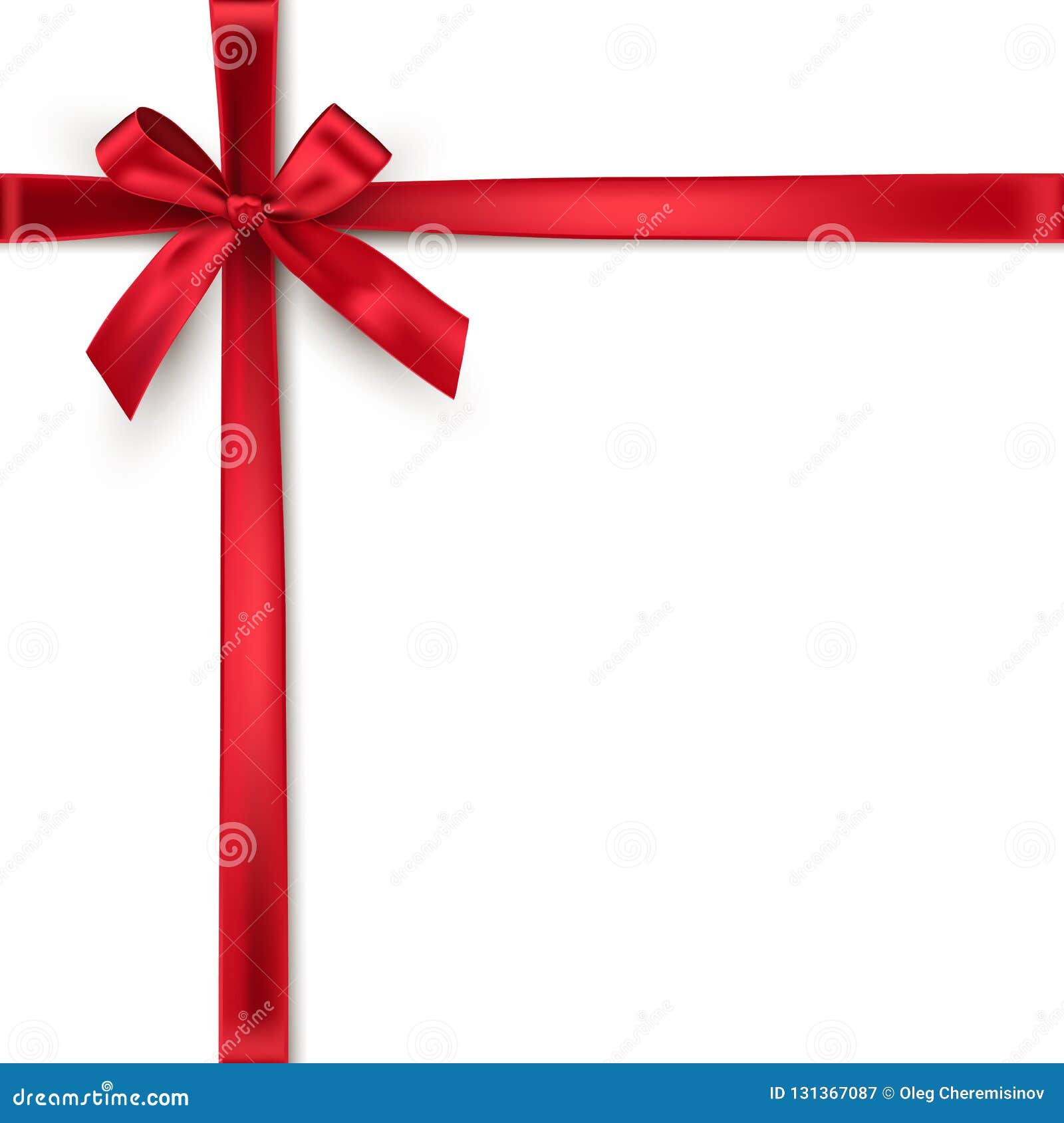 Red Crossed Ribbons and Bow. Vector Realistic Design Element. Stock ...