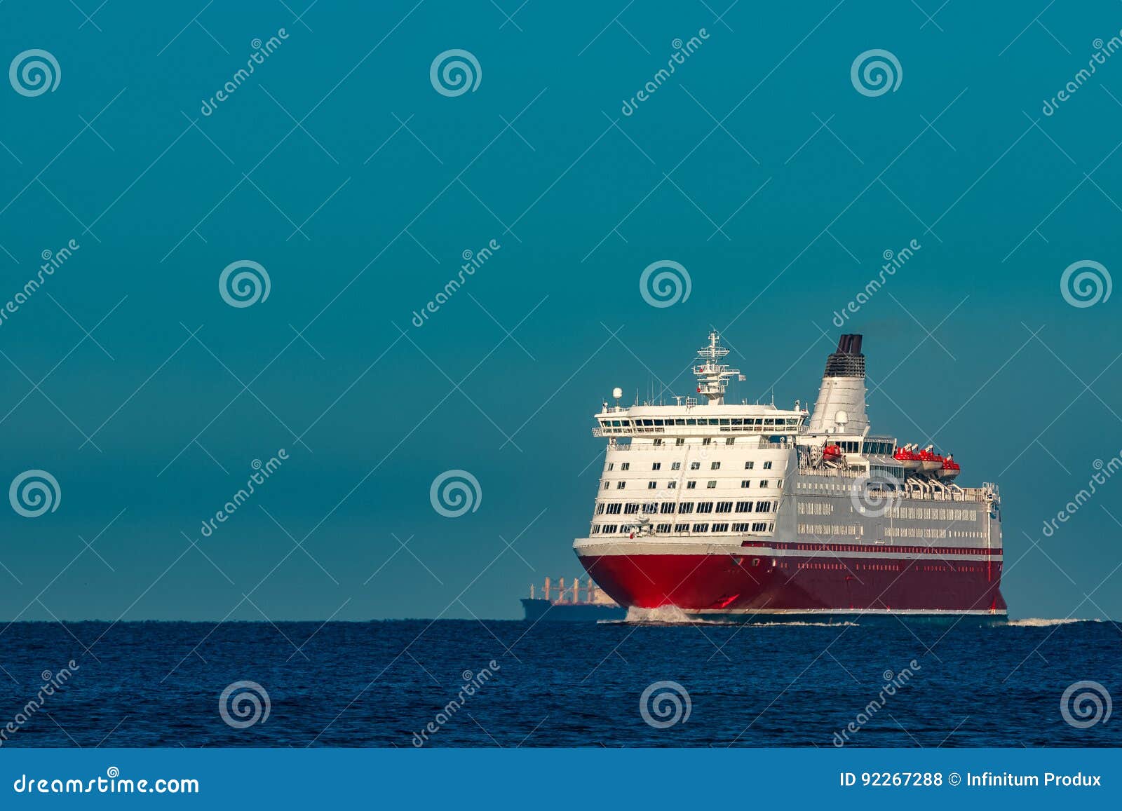 Red cruise liner stock photo. Image of ship, luxury, travel - 92267288