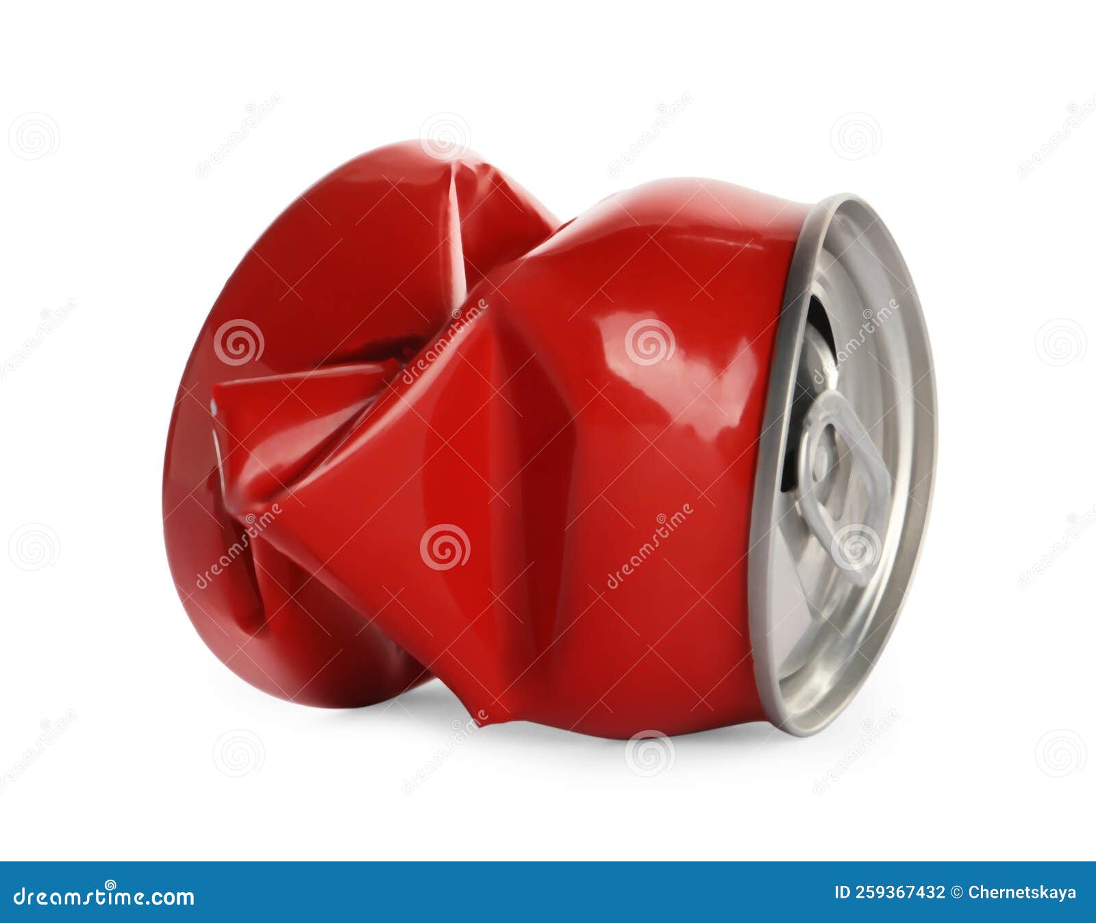 Red Crumpled Can with Ring Isolated on White Stock Photo - Image of ...