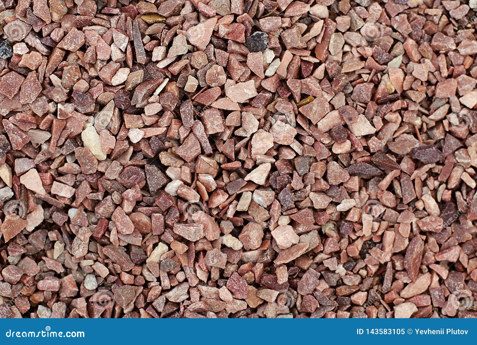 Red Crushed Stone, Uniform Coating. Industrial Background Stock Image ...