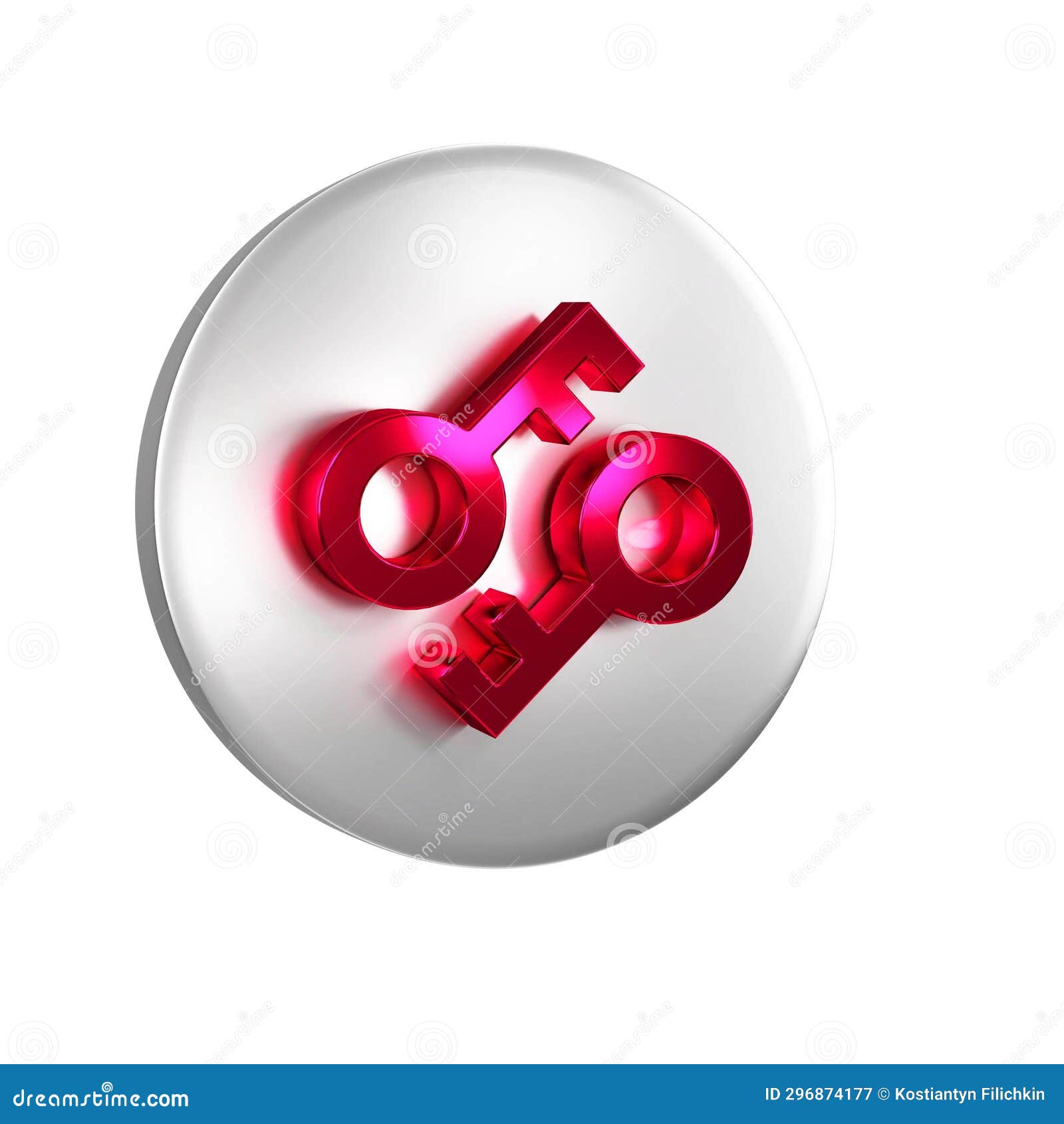 Red Cryptocurrency Key Icon Isolated on Transparent Background. Concept ...