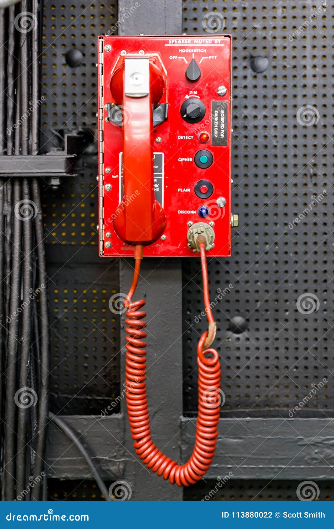 Shipboard Secret Phone. stock photo. Image of mounted - 113880022