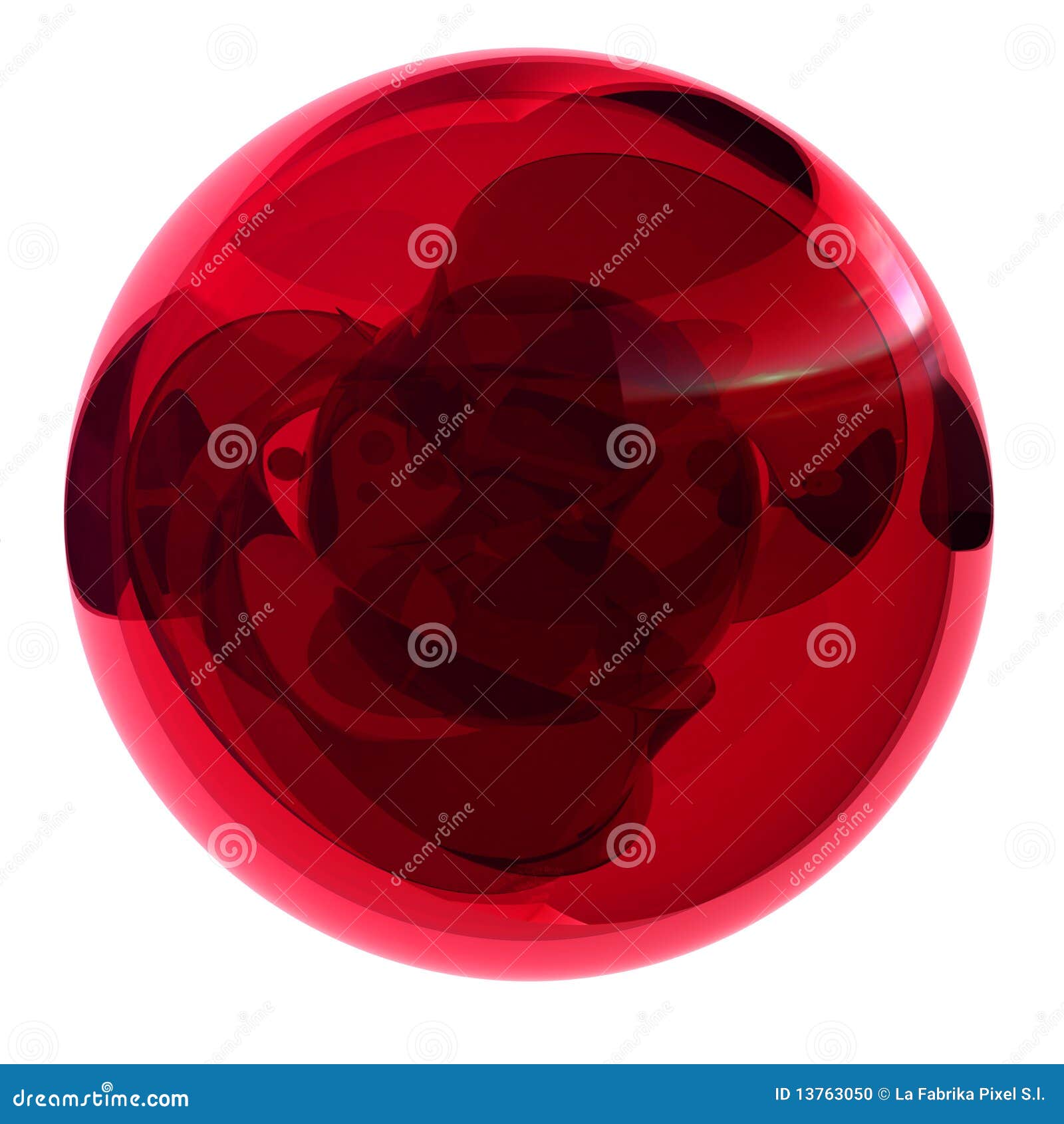 Red crystal ball stock illustration. Illustration of decoration - 13763050