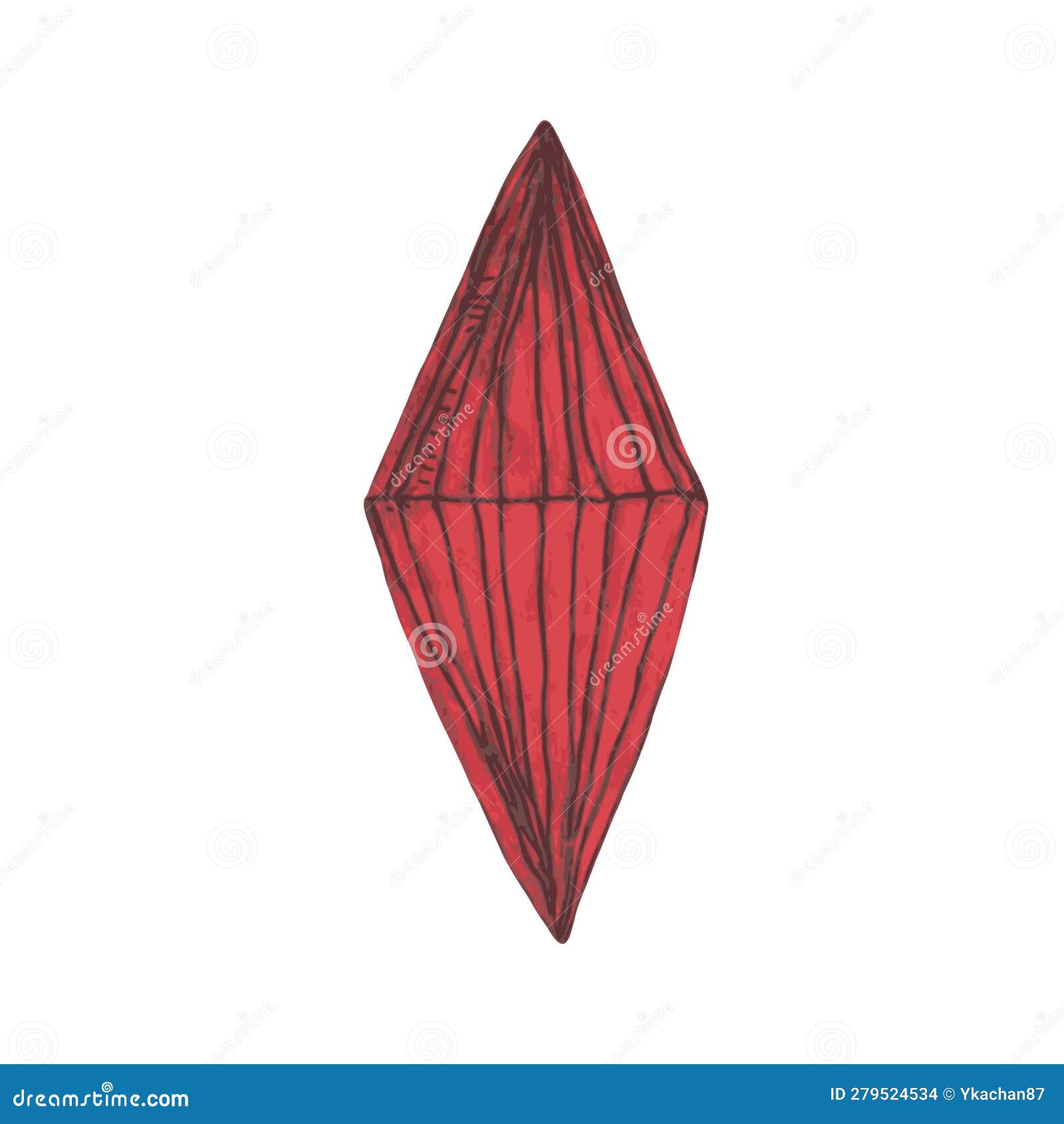 Red Crystal. Doodle Hand Drawn Illustration Stock Vector - Illustration ...