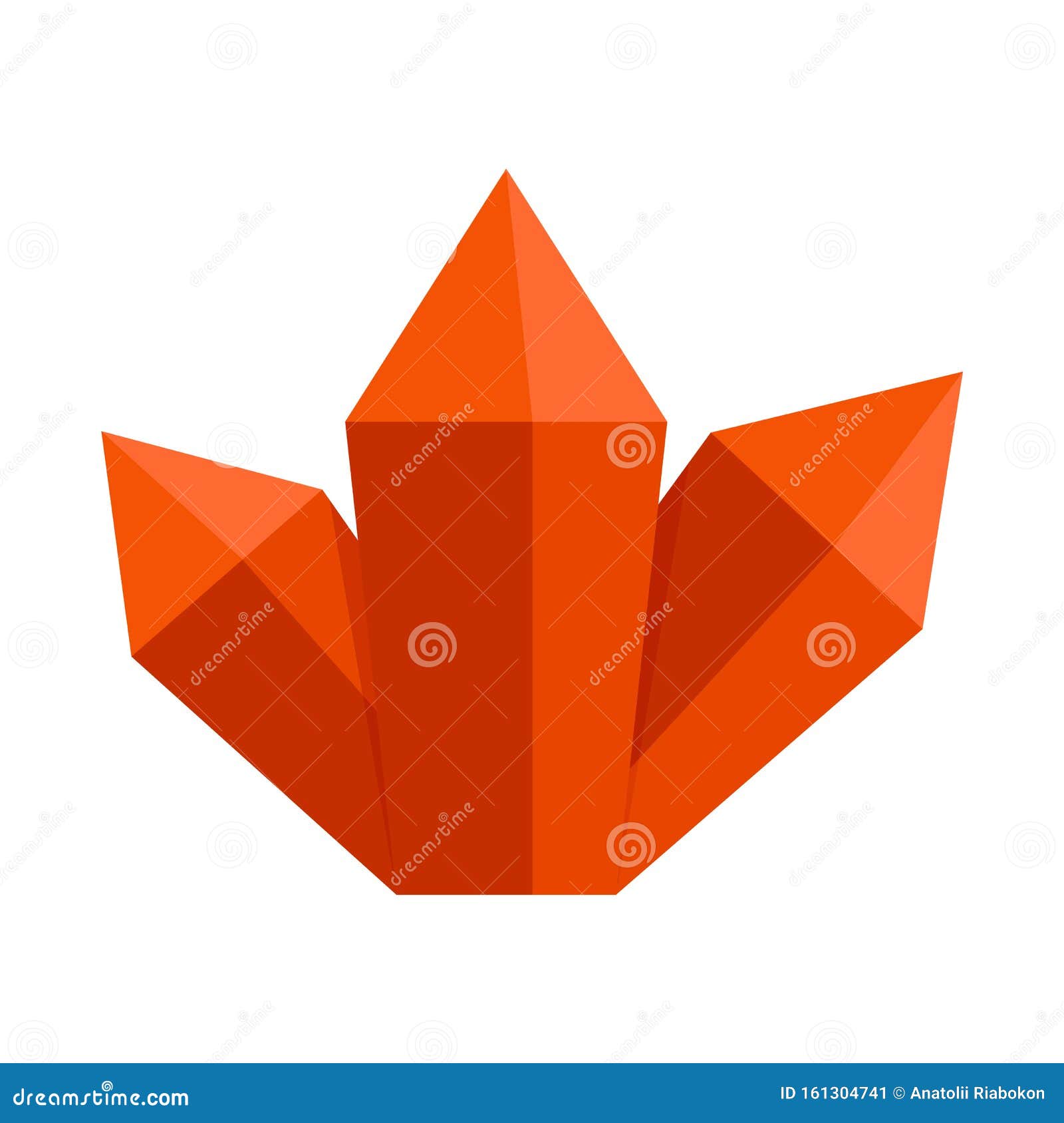 Red Crystal Icon, Flat Style Stock Vector - Illustration of jewelry ...