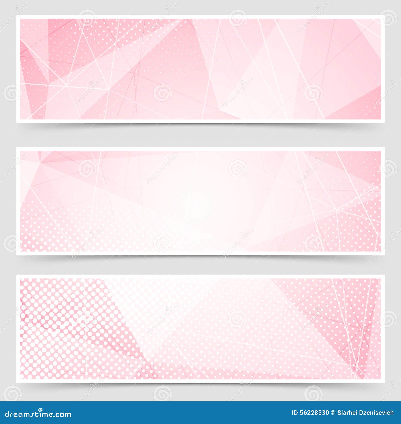 Red Crystal Structure Abstract Header Set Stock Vector - Illustration ...