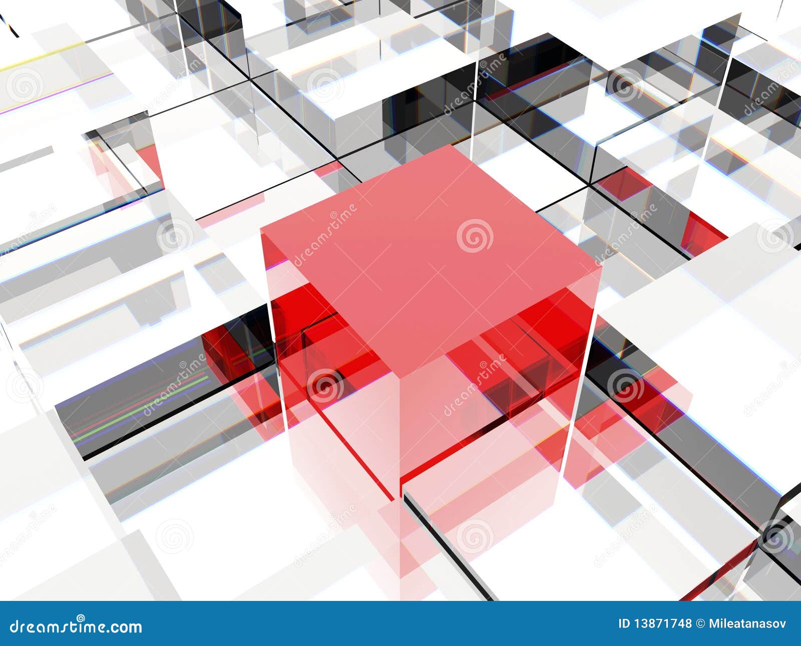 Red cube stock illustration. Illustration of innovation - 13871748