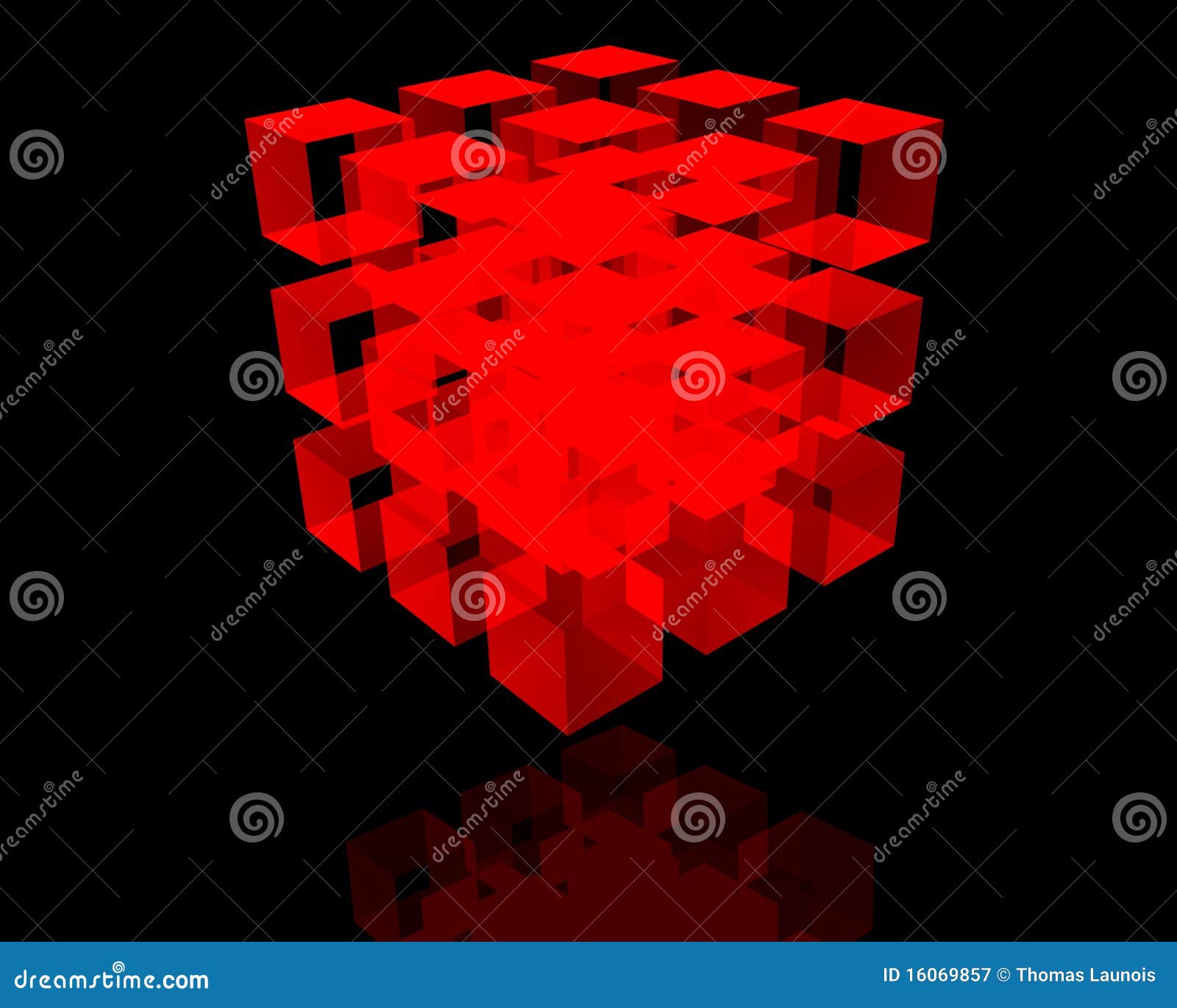 Red cube stock illustration. Illustration of cubes, reflexion - 16069857