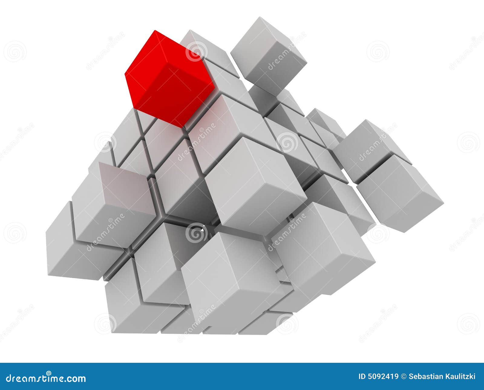 Red cube stock illustration. Illustration of design, abstract - 5092419