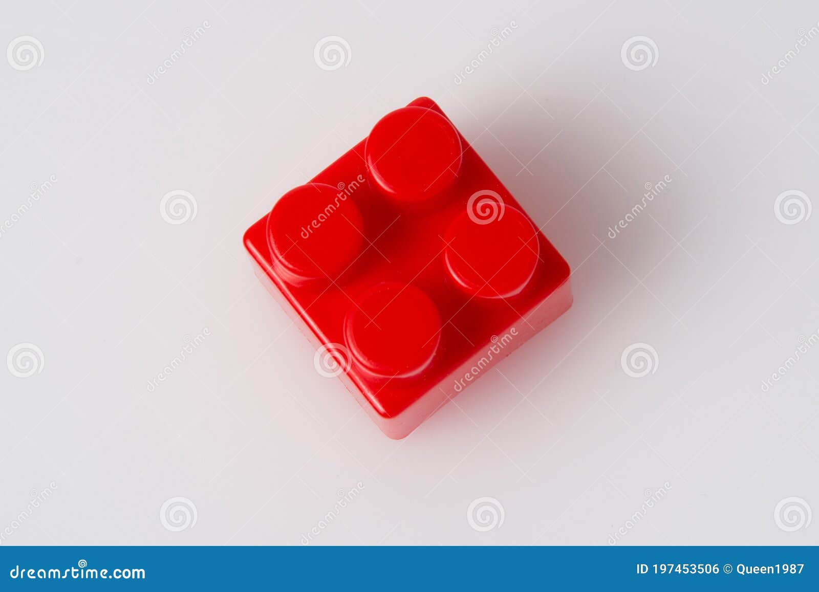 Red Cube Block Constructor on a White Background with Copy Space ...