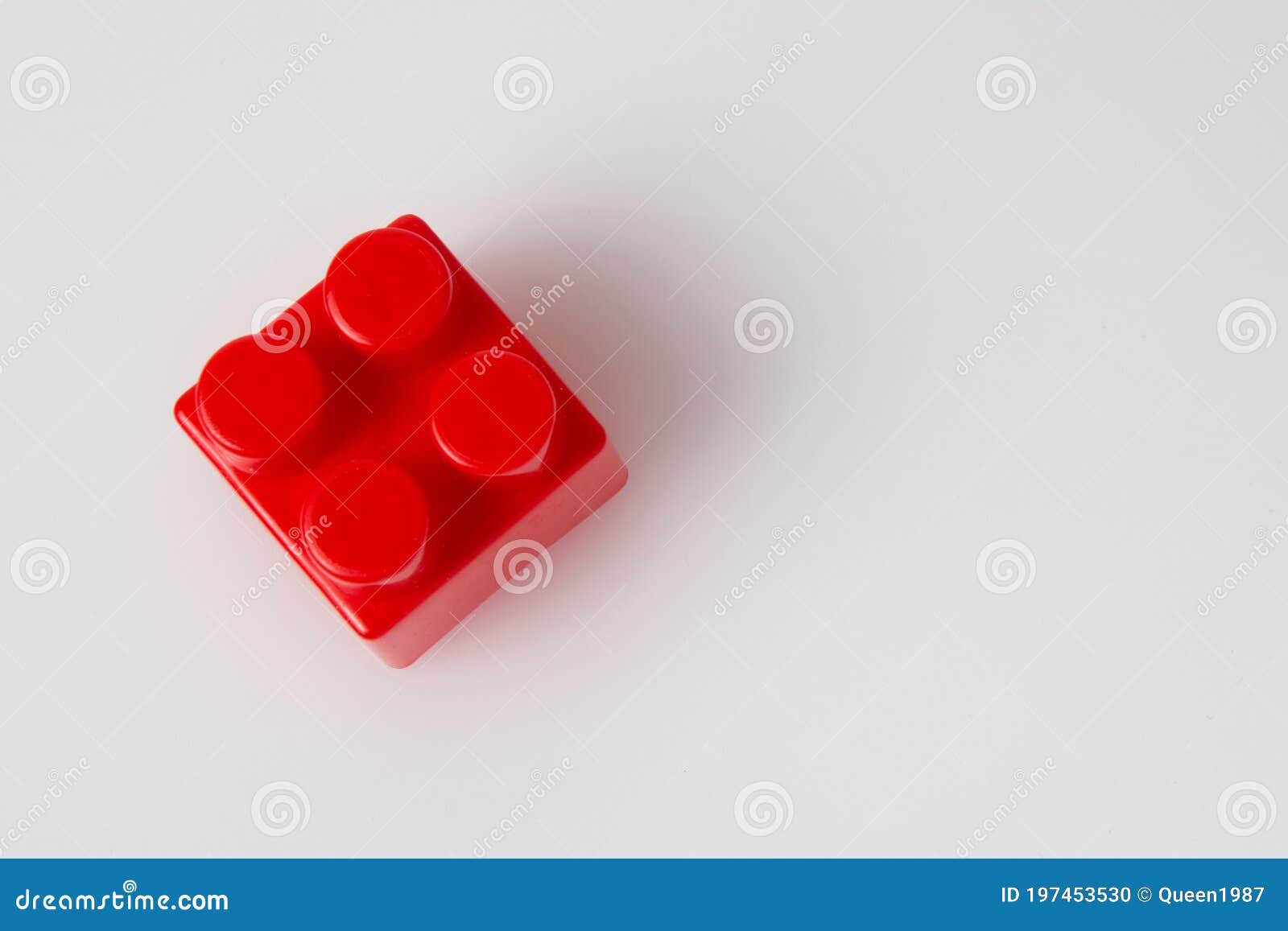 Red Cube Block Constructor on a White Background with Copy Space ...