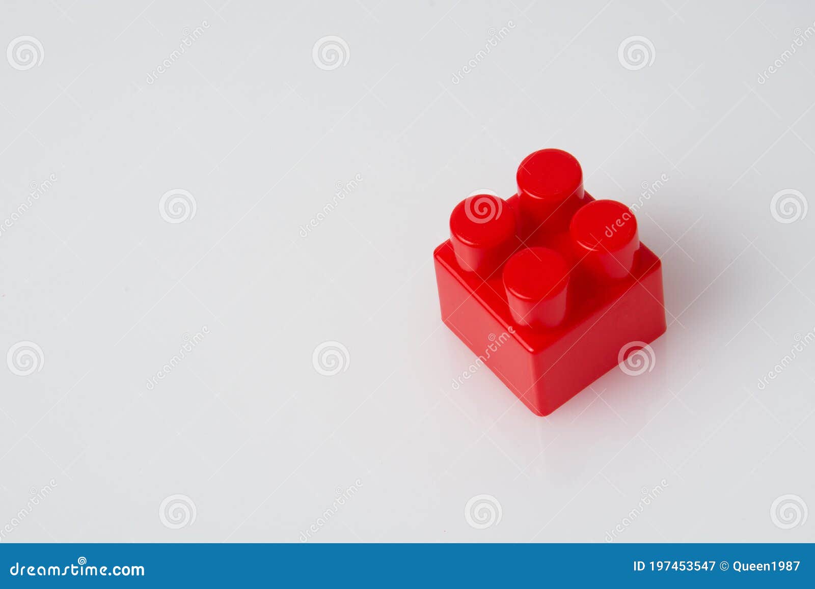 Red Cube Block Constructor on a White Background with Copy Space ...