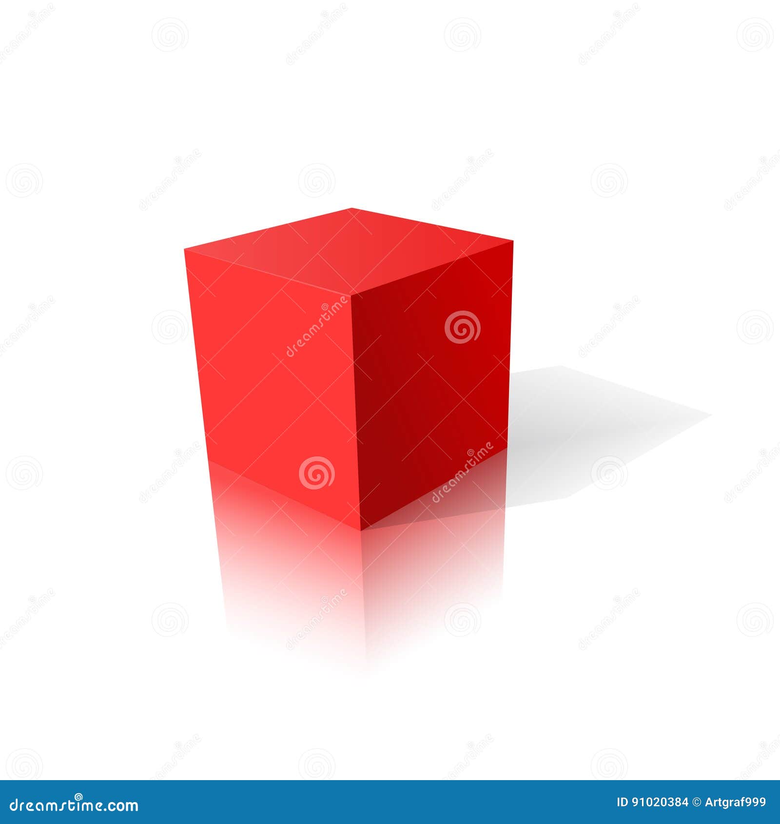 Red cube 3D stock illustration. Illustration of shadow - 91020384