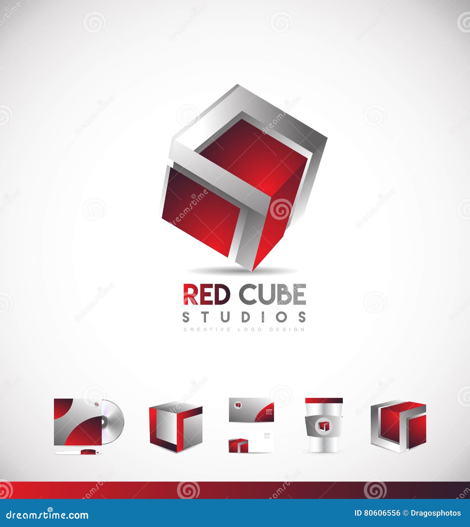 Red Cube 3d Logo Icon Design Stock Vector - Illustration of media ...