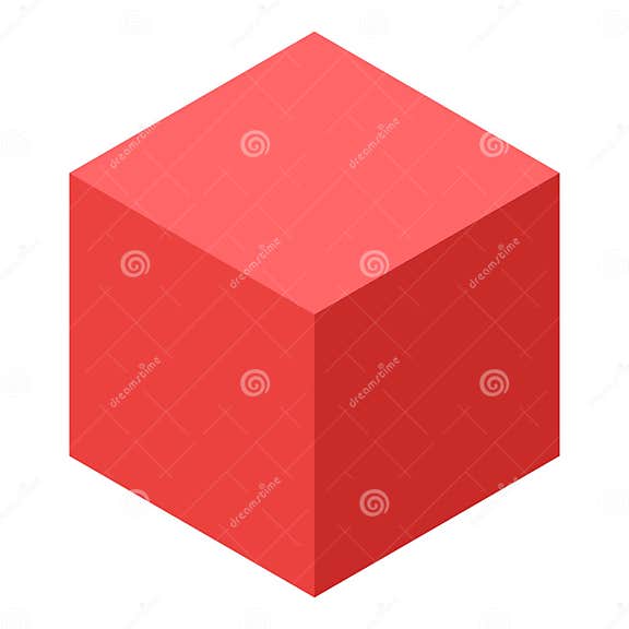 Red Cube Icon, Isometric Style Stock Vector - Illustration of icon ...