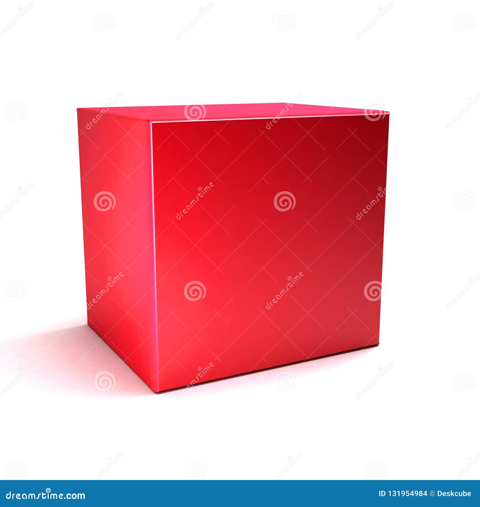 Red Cube Isolated on White Background. 3D Render Illustration Stock ...