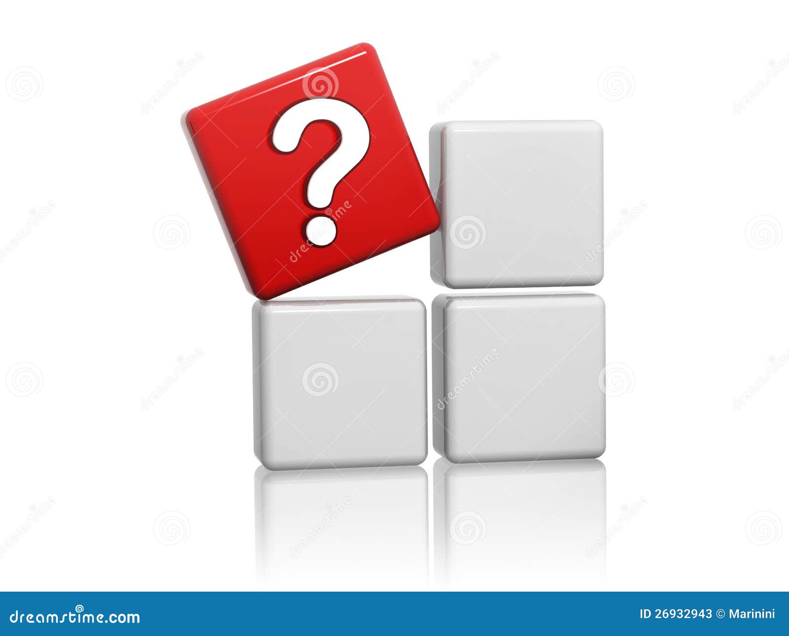 Red Cube with Question-mark Sign on Boxes Stock Illustration ...