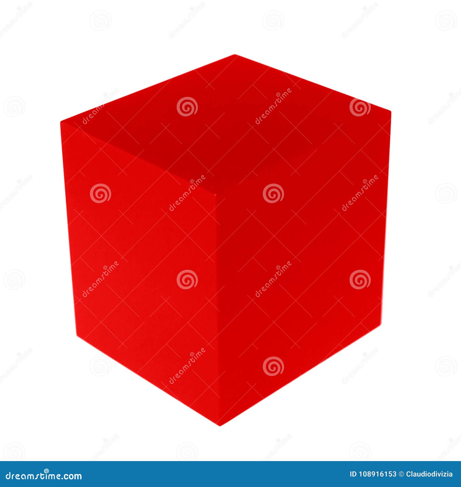 Red Cube Isolated Over White Stock Illustration - Illustration of cube ...